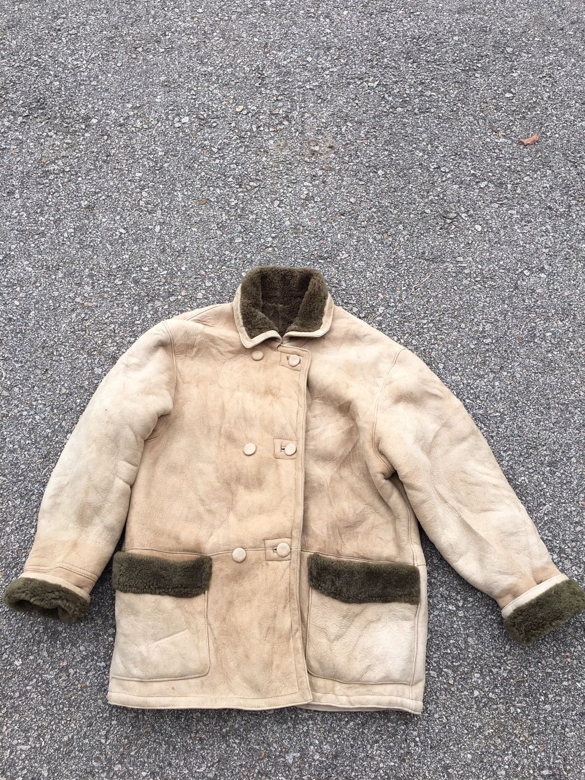 Italian Designers × Sheepskin Coat vintage womens Via pelle shearling ...