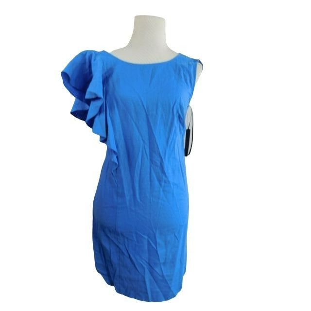 Laundry by Shelli Segal Laundry by Design Size 4 Linen Blend Ruffle ...