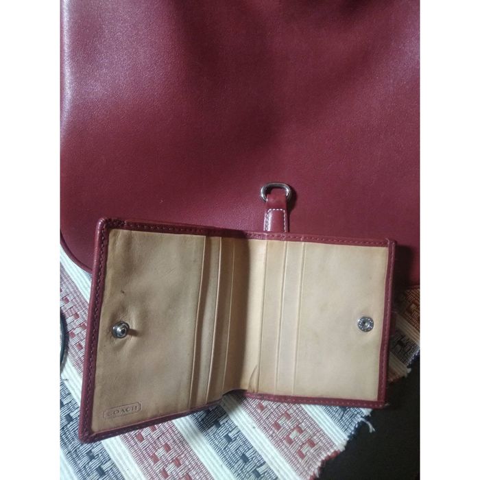 Coach Vintage Coach Wine Red Leather Shoulder Bag and Wallet | Grailed
