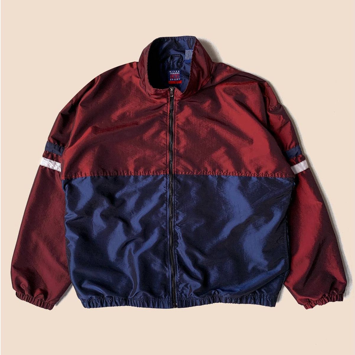 Vintage 1990s Iridescent Boxy Nylon Track Jacket | Grailed