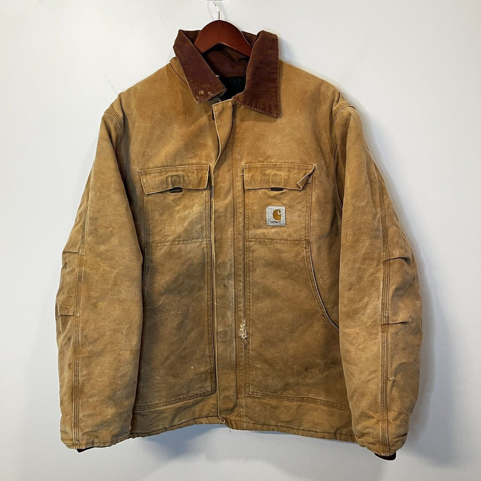 Vintage Carhartt C01-BRN Blanket Lined Chore Jacket canvas duck COAT | Grailed