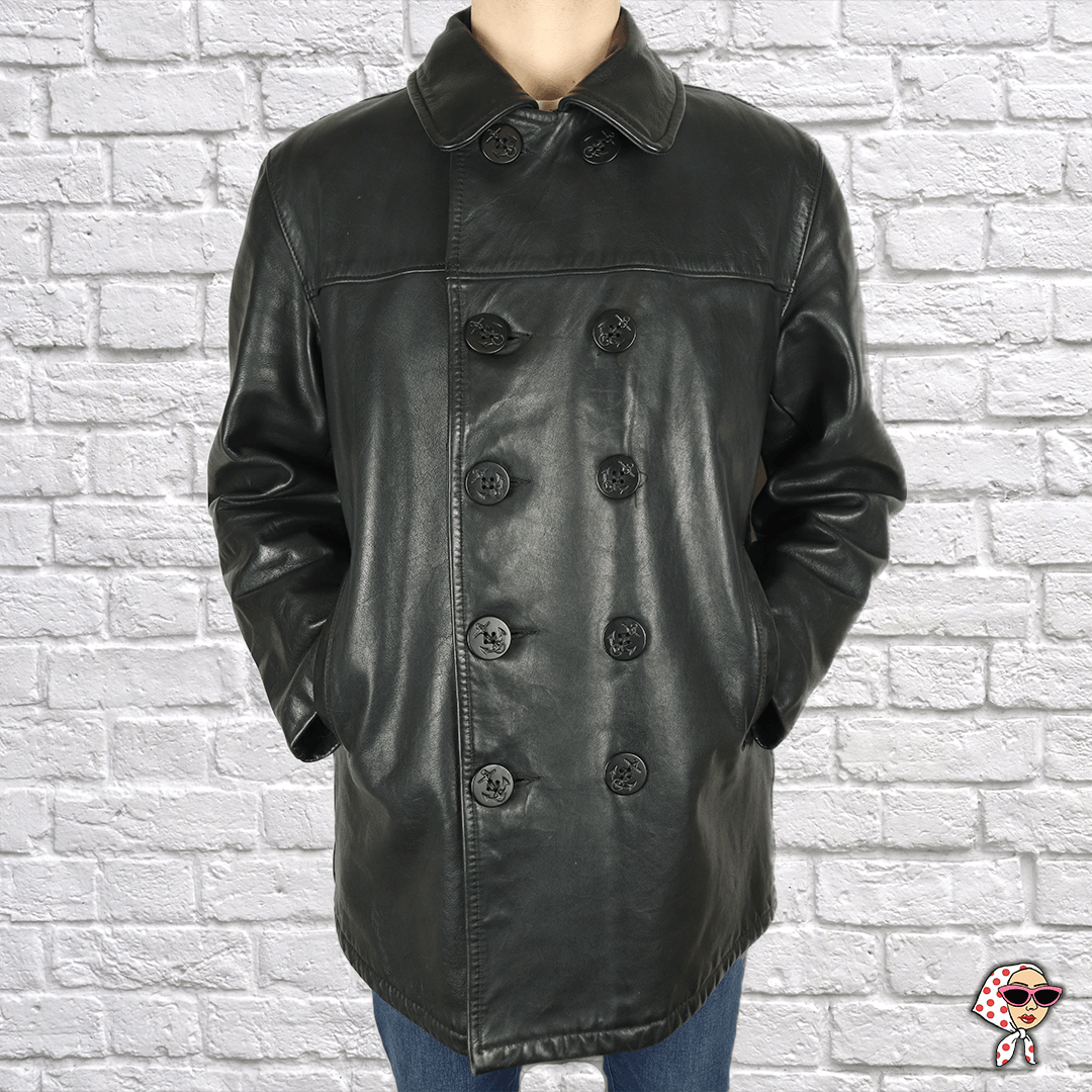 Schott SCHOTT NYC US 740N 140 LEATHER NAVAL PEA COAT JACKET | Grailed