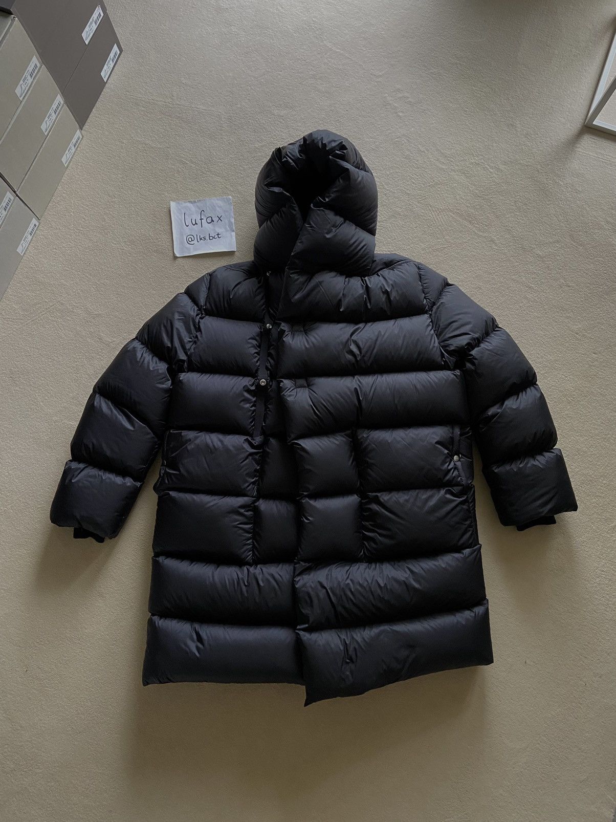 Rick Owens NEW | FW22 STROBE LS LINER DOWN PUFFER COAT SIZE 46 BLACK ...
