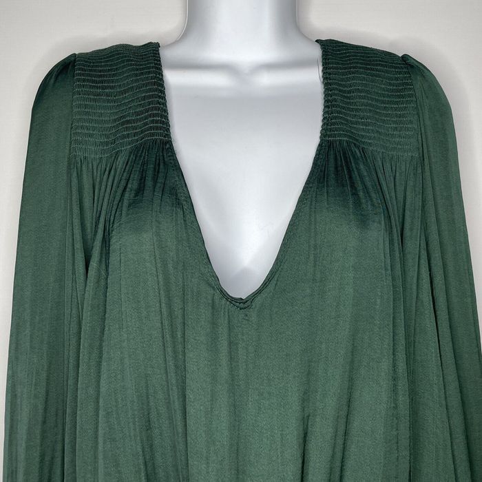Free People Intimately Free People Smockin Rockin Green Satin Bodysuit ...