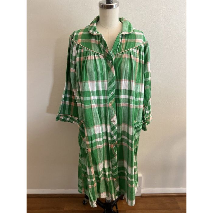 Vintage Vtg Anthony Richards House Dress Robe MP 100% Cotton Flannel ...