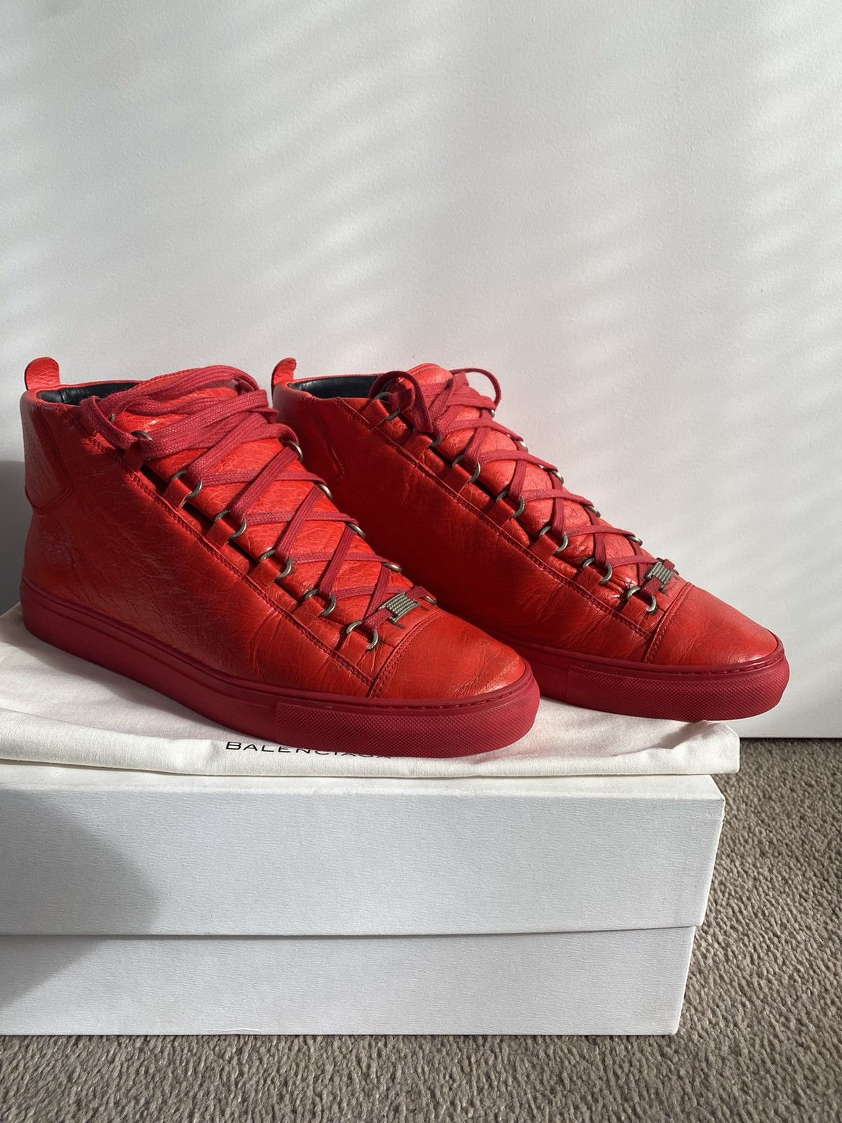 Balenciaga Balenciaga Arena Red Rouge Braise Sneaker | Grailed
