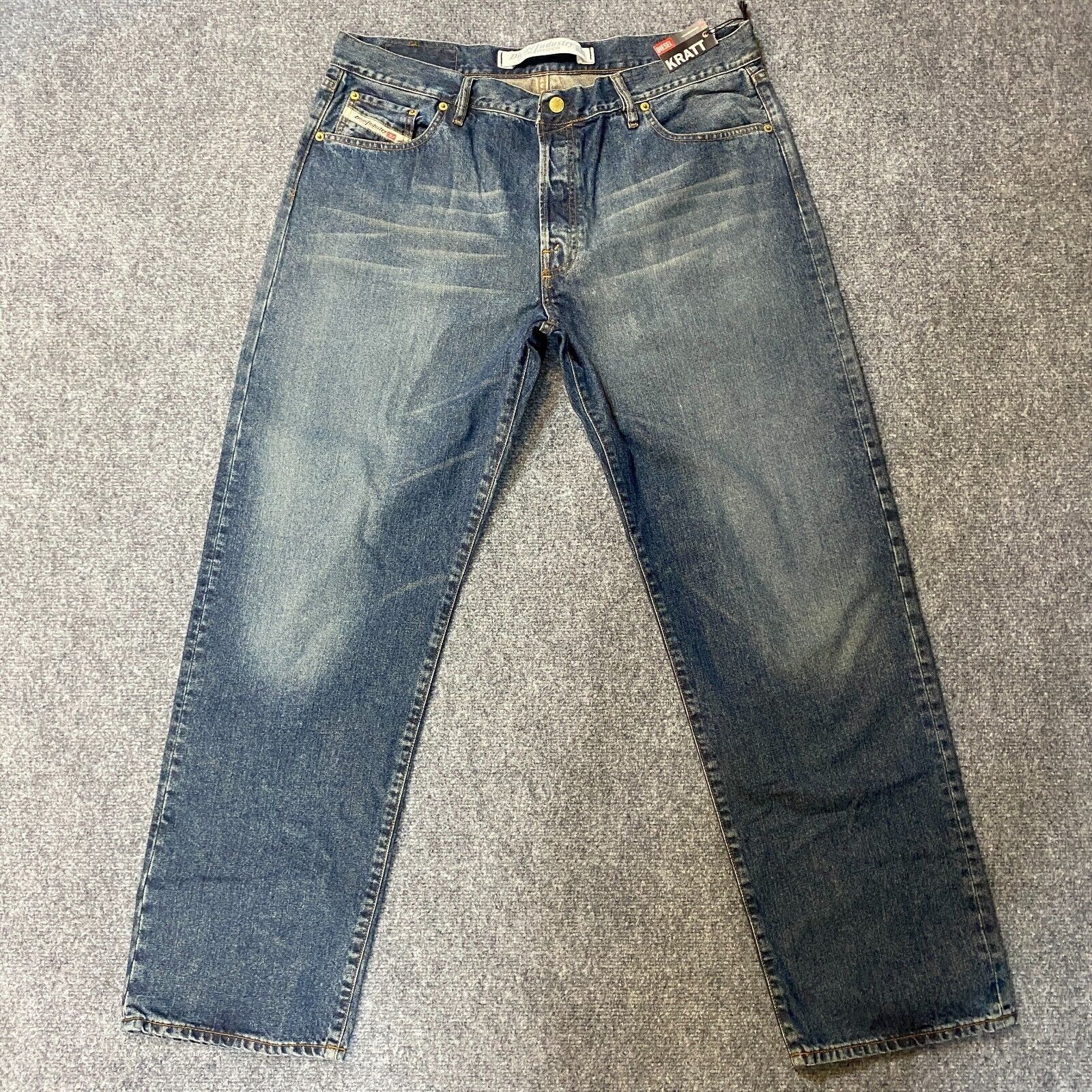 Diesel Diesel Kratt Mens Jeans 40 x 32 Blue Button Fly Made in Ital ...