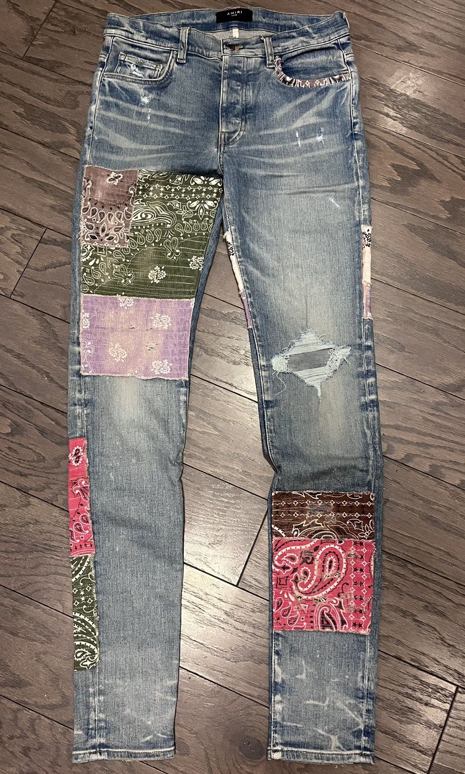Amiri Amiri - Bandana Art Patch Denims 32 | Grailed