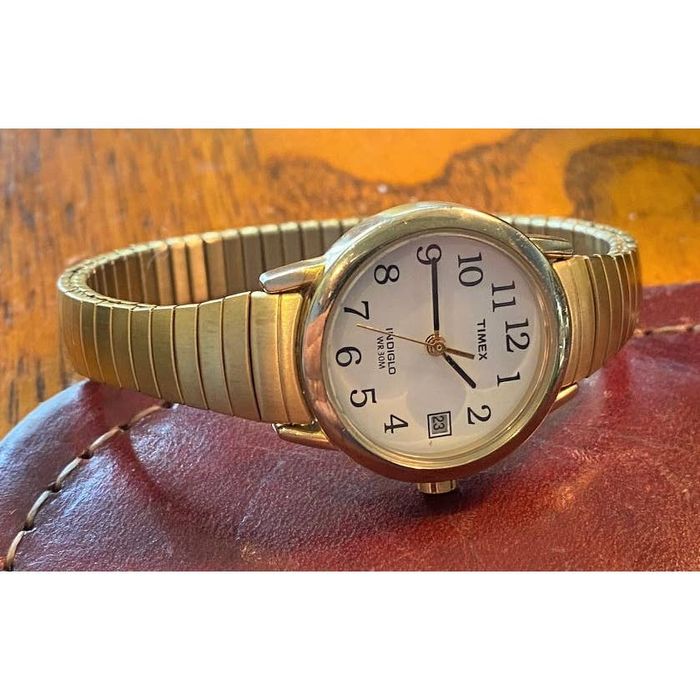 Timex Unisex 30mm Gold Tone Timex Watch, Indiglo, WR 30M | Grailed