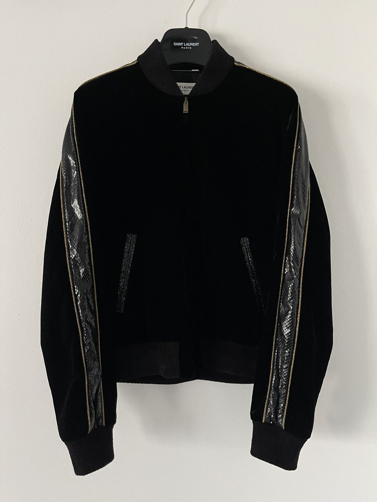 Saint Laurent Paris NEW - FW18 Saint Laurent Velvet/Python Black Teddy ...