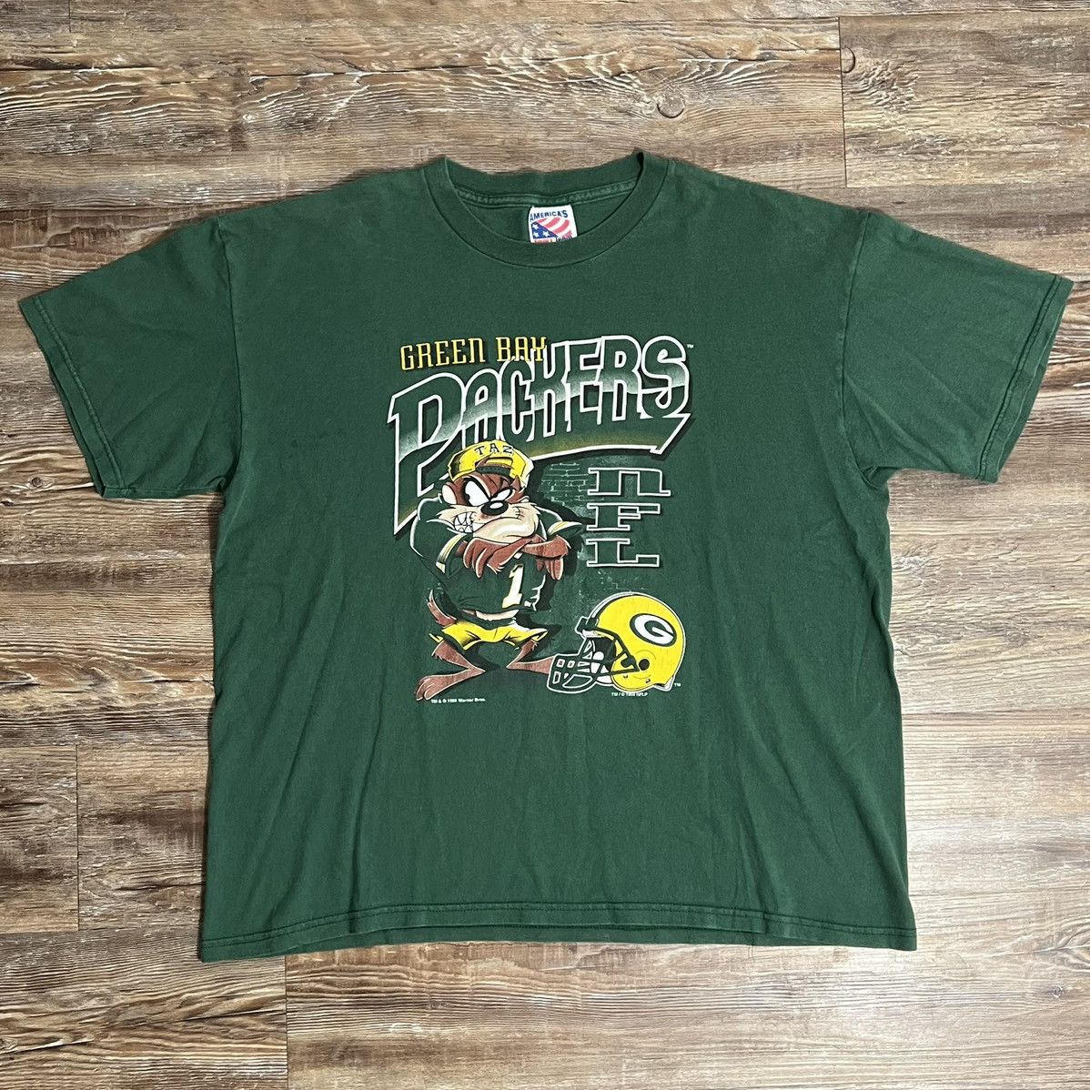 NFL × Vintage × Warner Bros Vintage 1995 NFL Green Bay Packers Taz ...