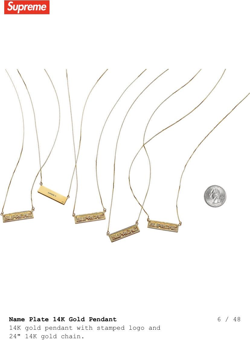 Supreme SUPREME NAME PLATE PENDANT | Grailed