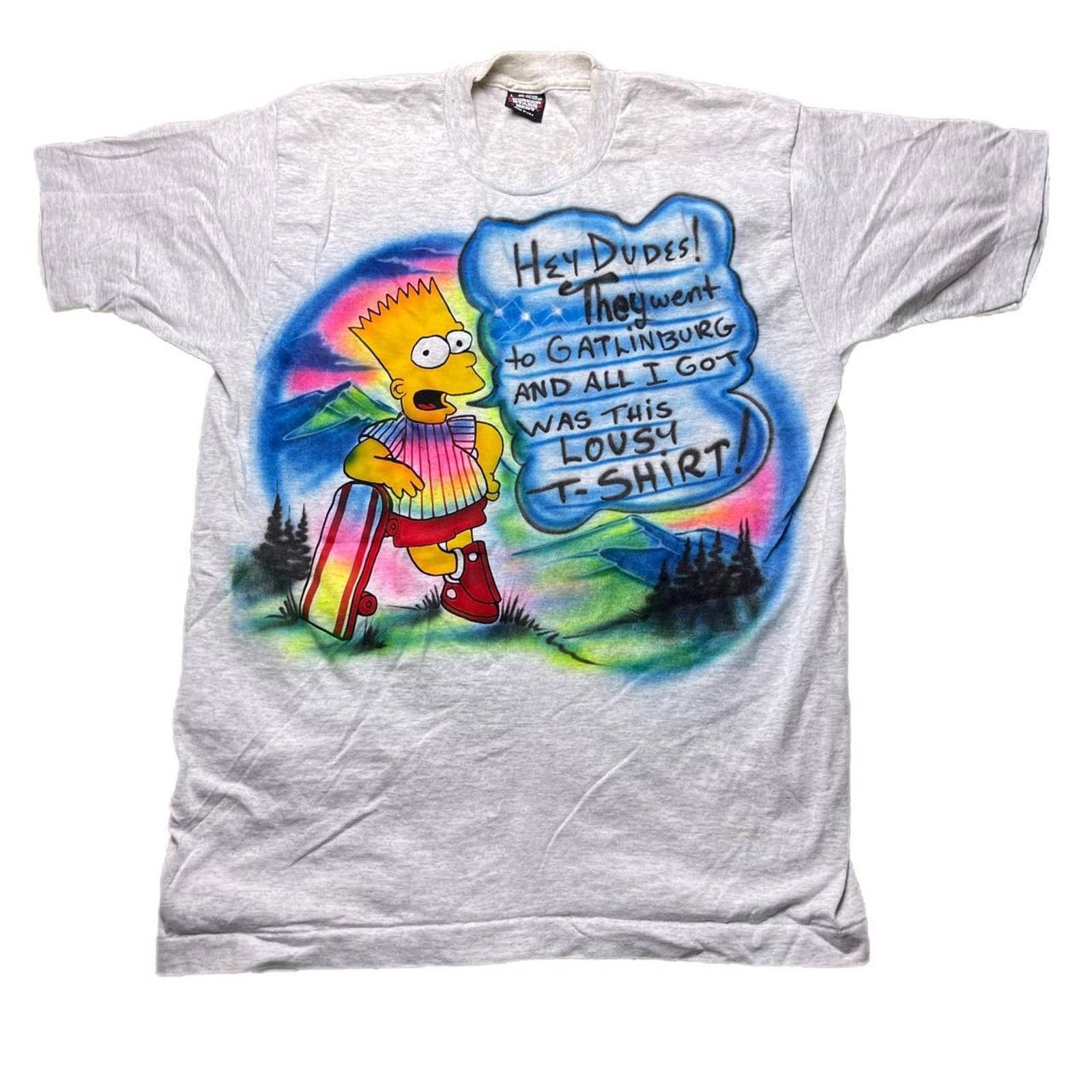 Screen Stars Vintage 90s Custom Airbrush Bart Simpson Shirt Size Large ...