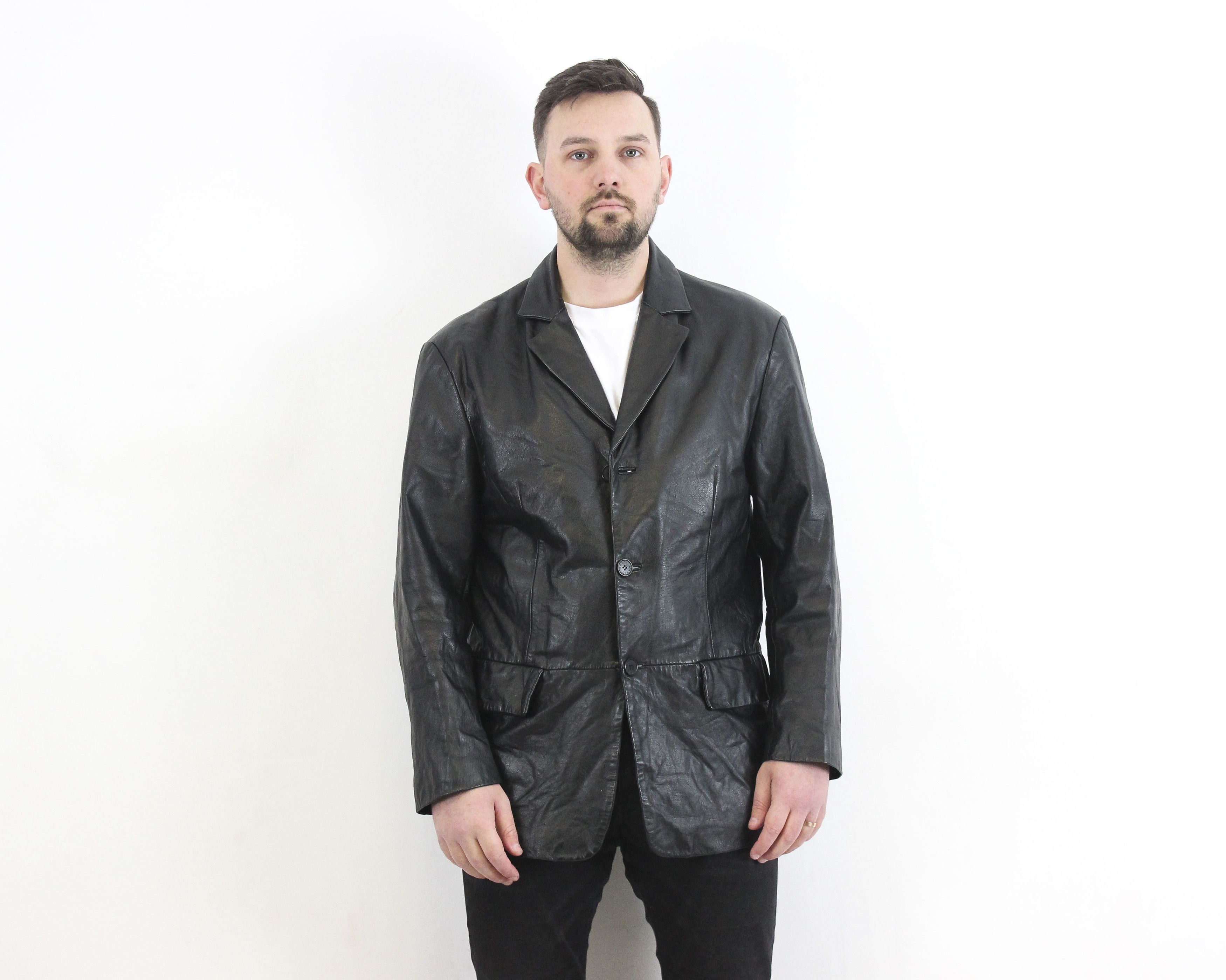 Other × Vintage MARIO CONTI Real Genuine Leather Racer Jacket Coat ...
