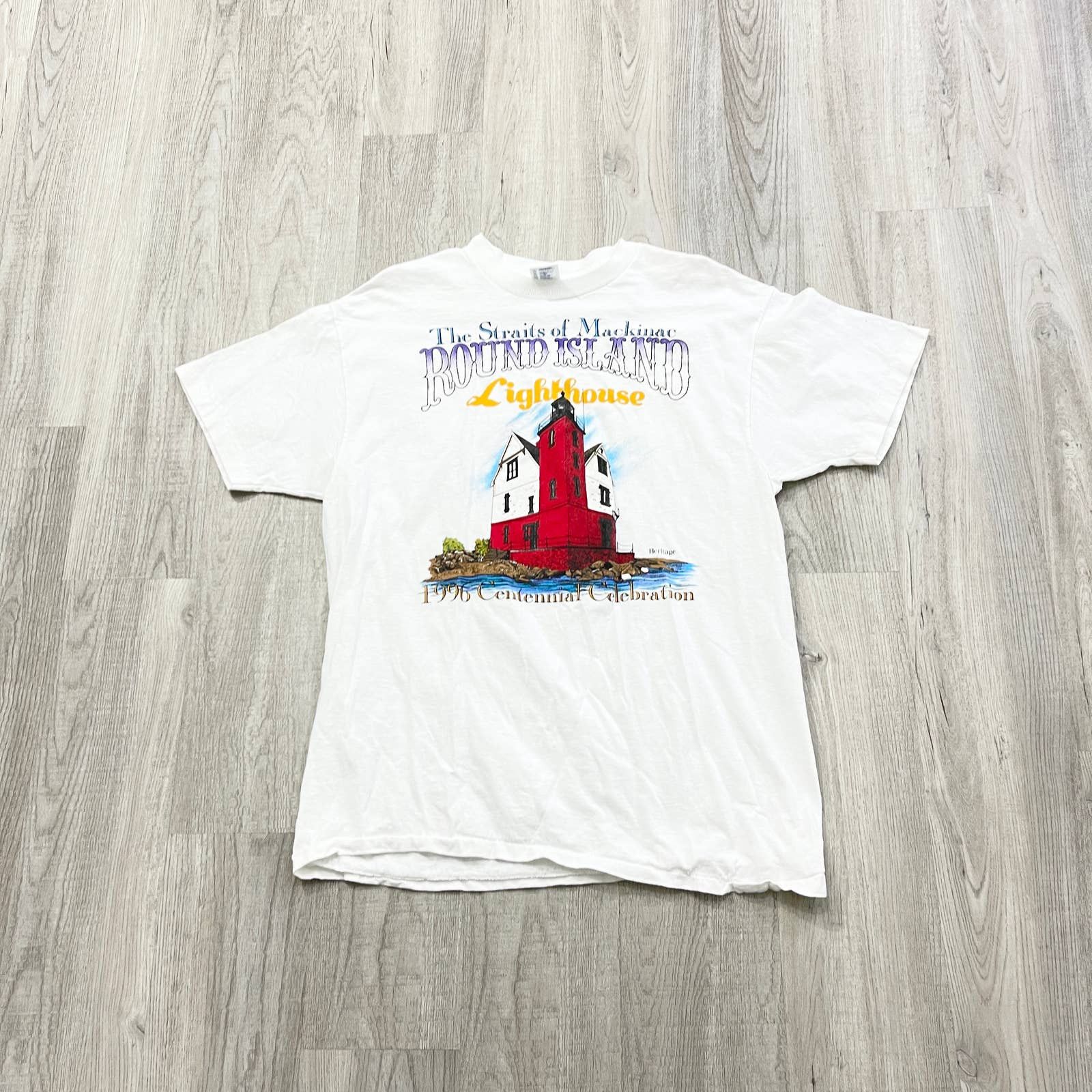 Vintage VINTAGE 1996 Mackinac Round Island Lighthouse Shirt | Grailed