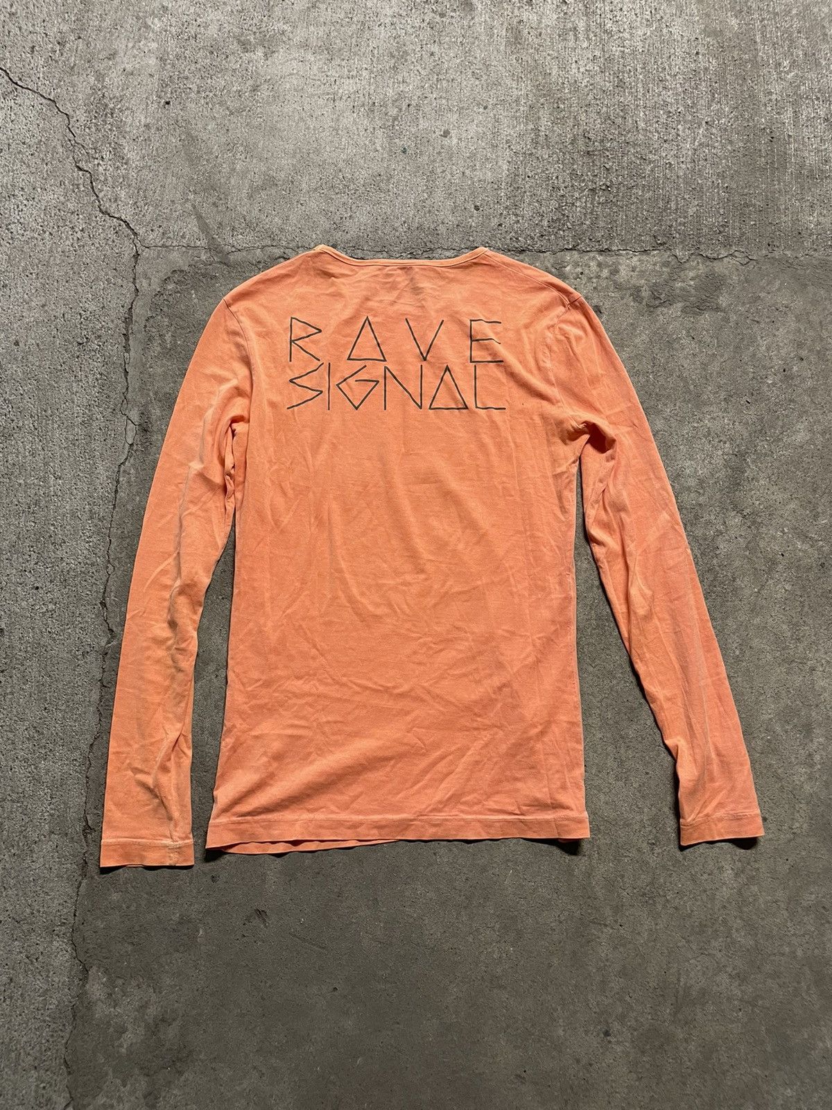 Raf Simons AW04 Raf Simons “Waves” Rave Signal Coral Long Sleeve | Grailed