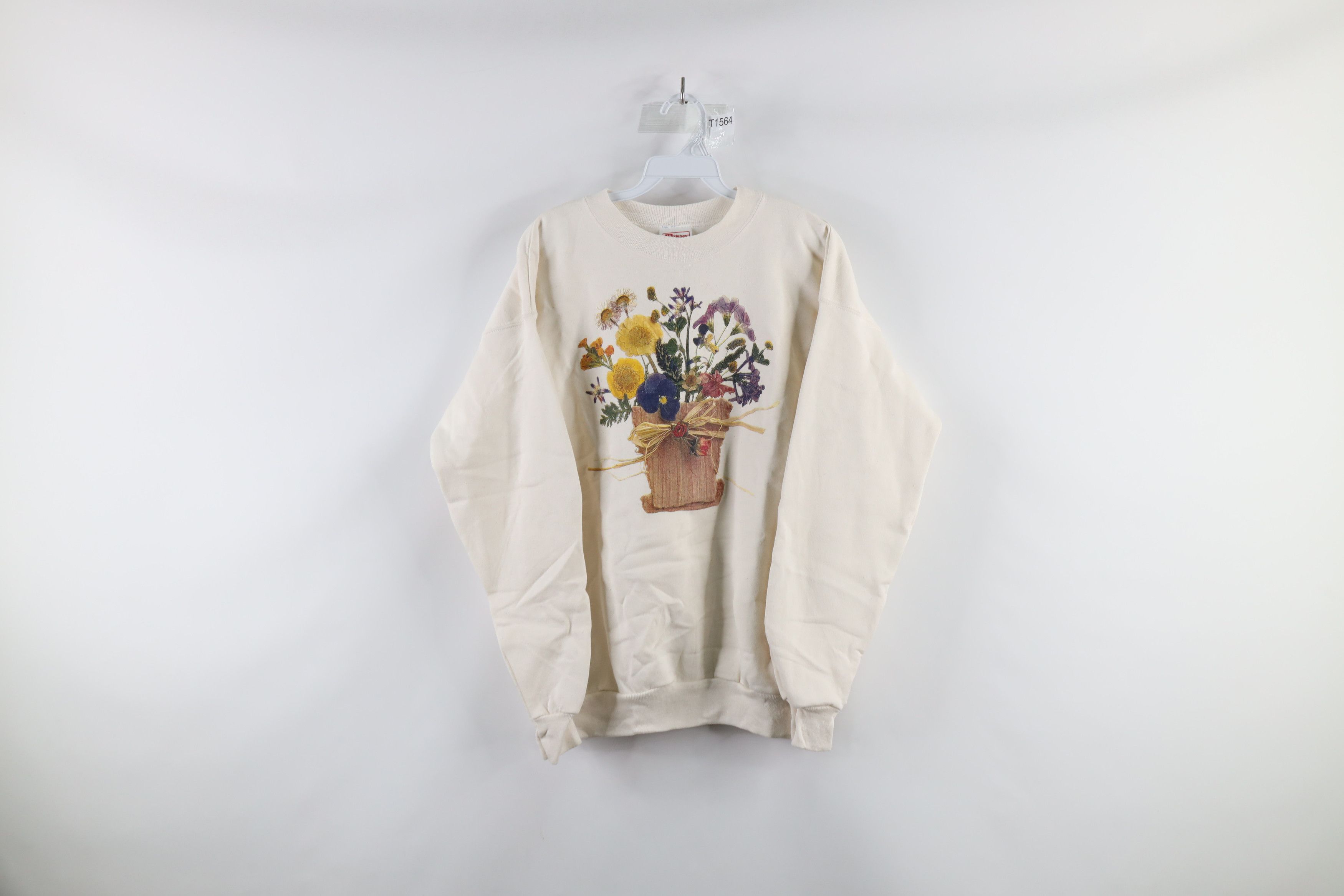 Vintage Vintage 90s Streetwear Cottagecore Crewneck Sweatshirt White ...