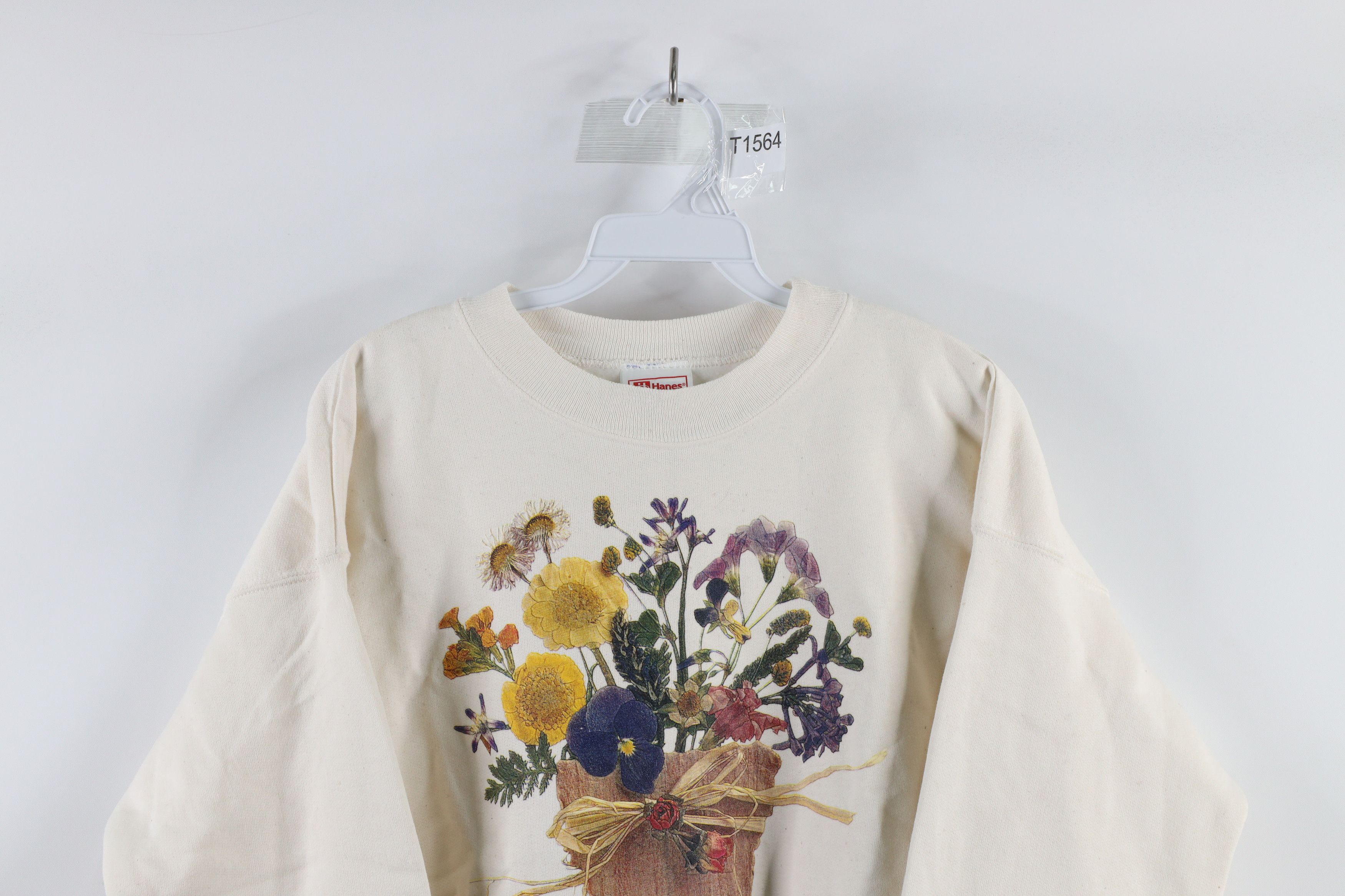 Vintage Vintage 90s Streetwear Cottagecore Crewneck Sweatshirt White ...