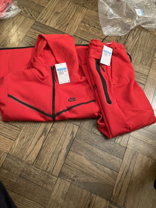 Nike Nike Tech Fleece SET Red Hoodie AND Jogger Pants **KAI CENAT | Grailed