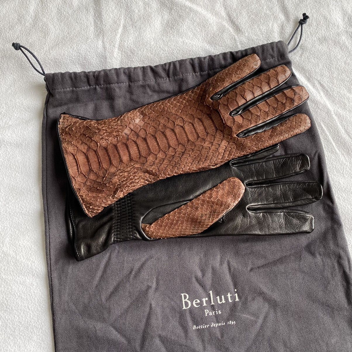 Berluti × Haider Ackermann FW17 Runway Prototype Python and Lamb Gloves ...