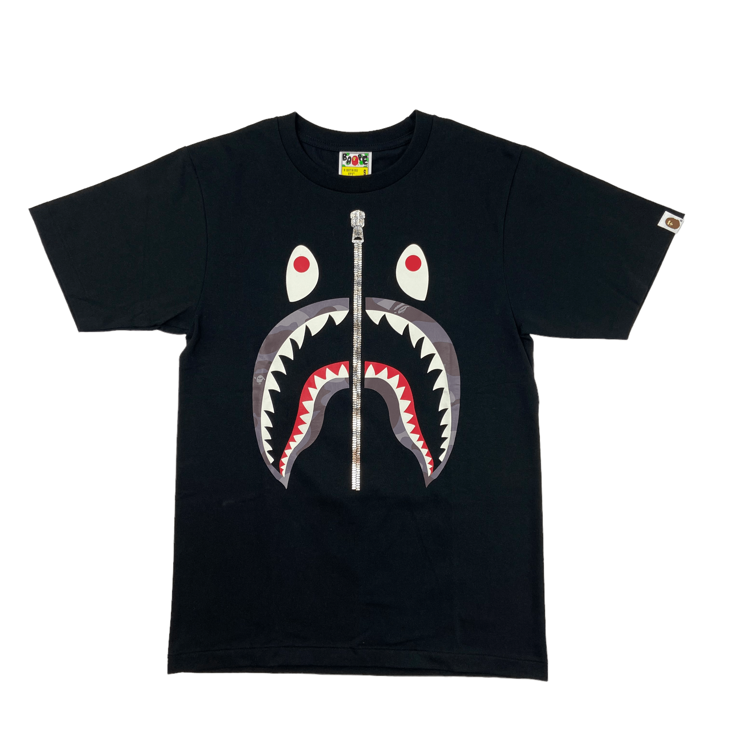 Bape NEW Bape Burgundy Camo Shark Face Logo Tee | Grailed