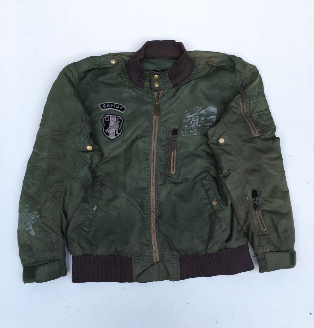 Vintage GREEDY MOTORCYCLES BOMBER GREEN STYLES JACKETS | Grailed