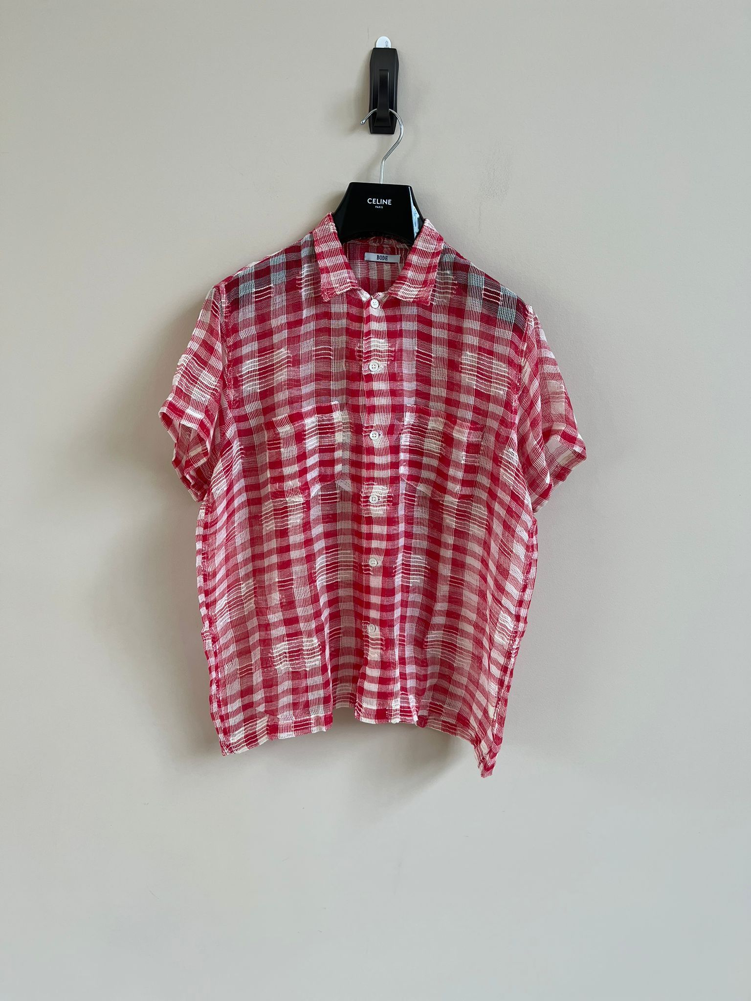 Bode Chennai India Shirt in Red & White | Grailed