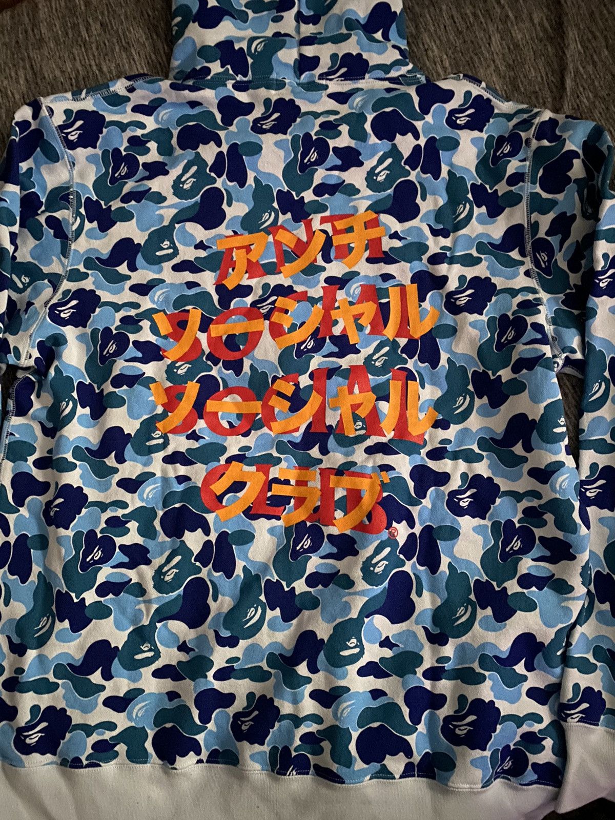 Anti Social Social Club × Bape Bape x ASSC ABC Blue Camo Hoodie | Grailed