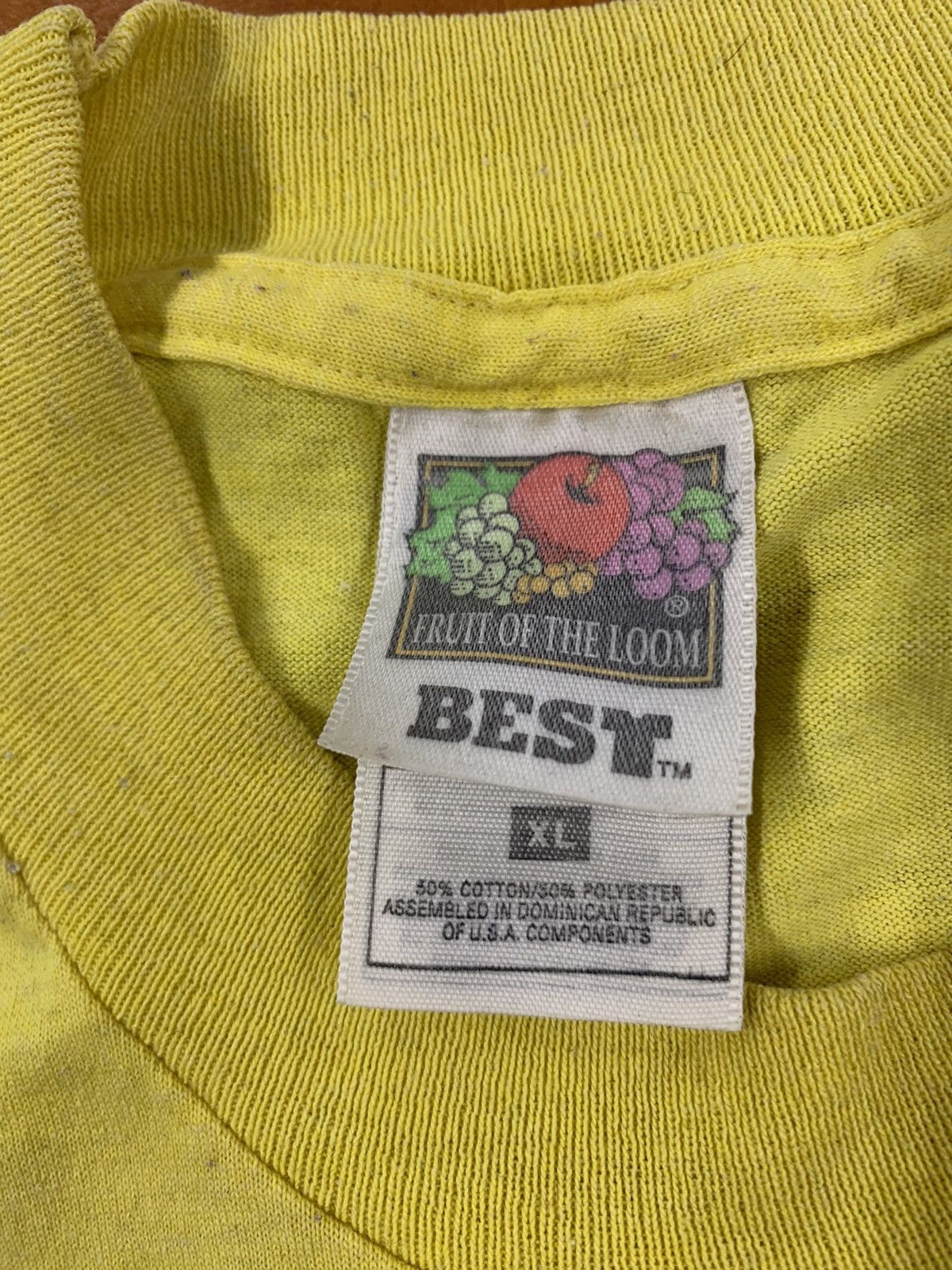 Vintage Vintage 1990s Yellow Distressed Blank T-Shirt | Grailed