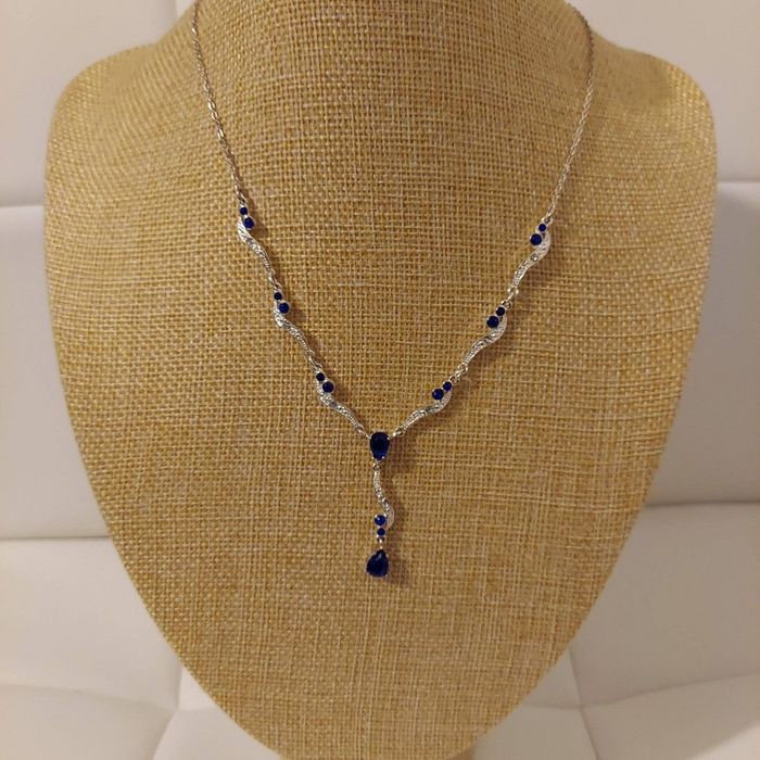 Vintage Vintage Avon NR Silver Tone and Blue Stones 16" Necklace | Grailed