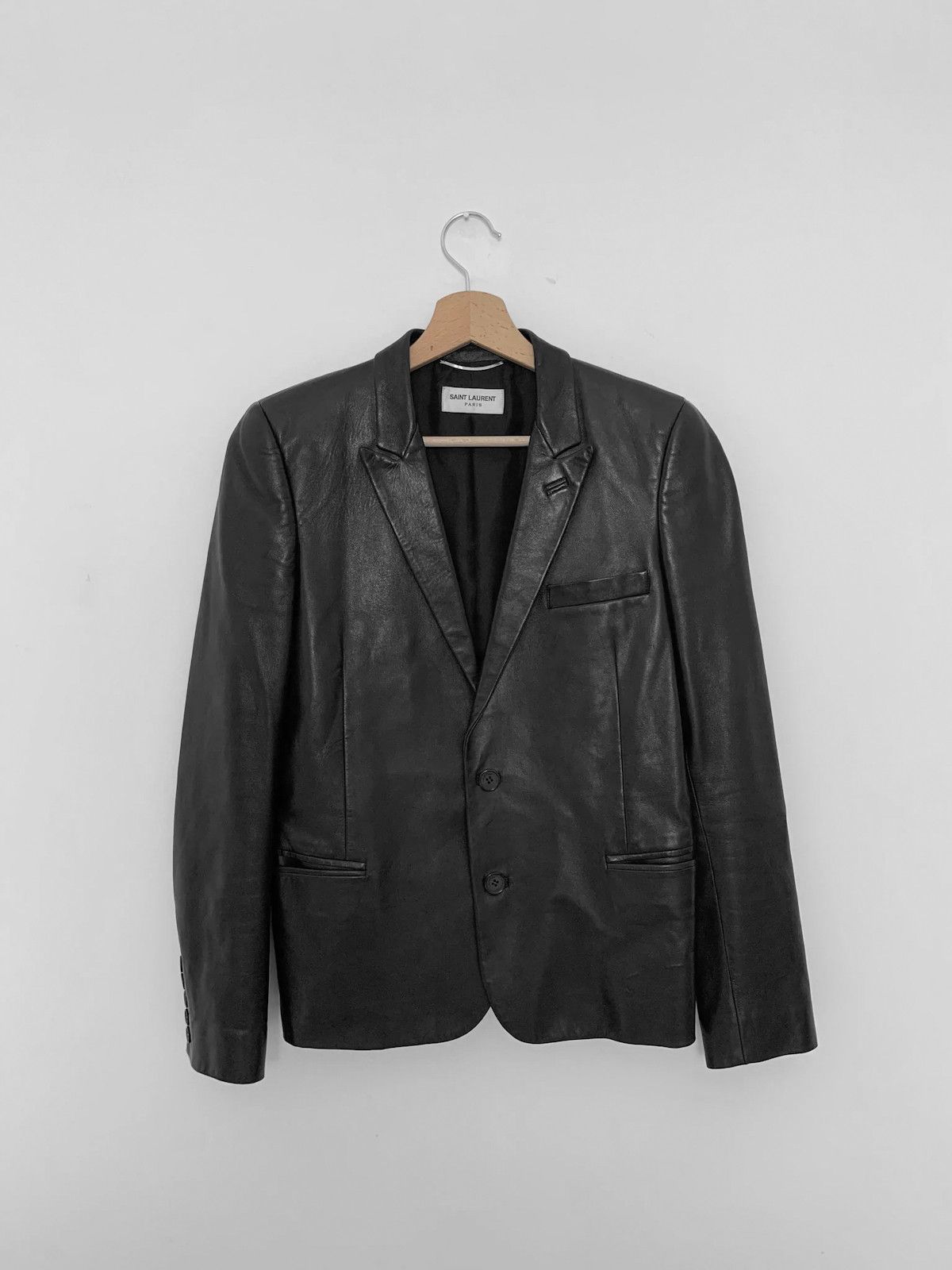 Hedi Slimane × Saint Laurent Paris FW13 Black Leather Blazer Showroom ...