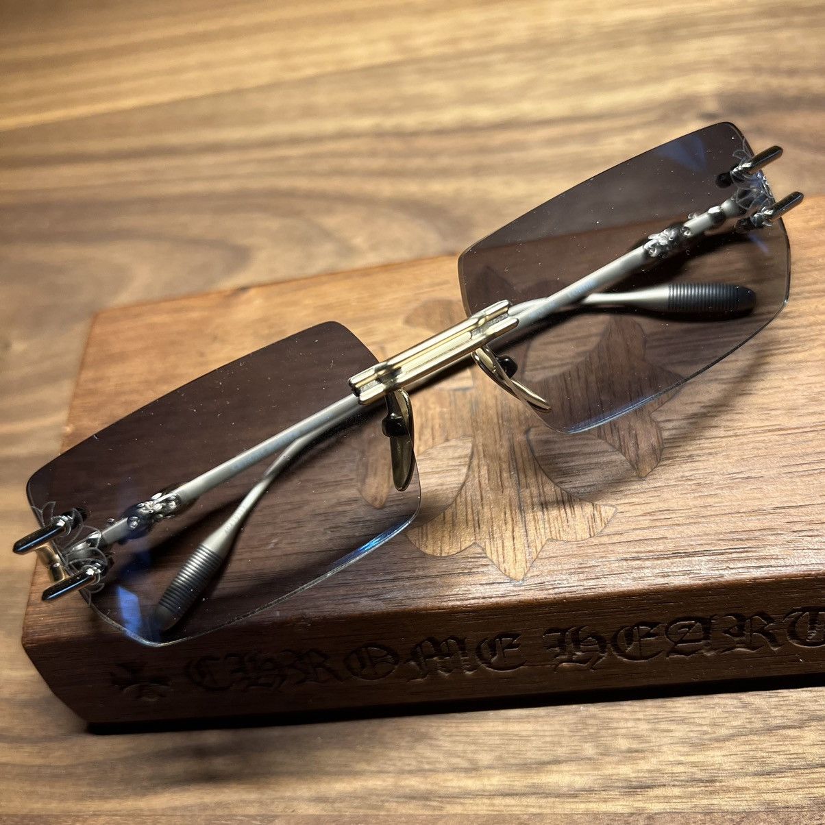 Chrome Hearts Lordie Matte Gold Chrome Hearts Glasses | Grailed