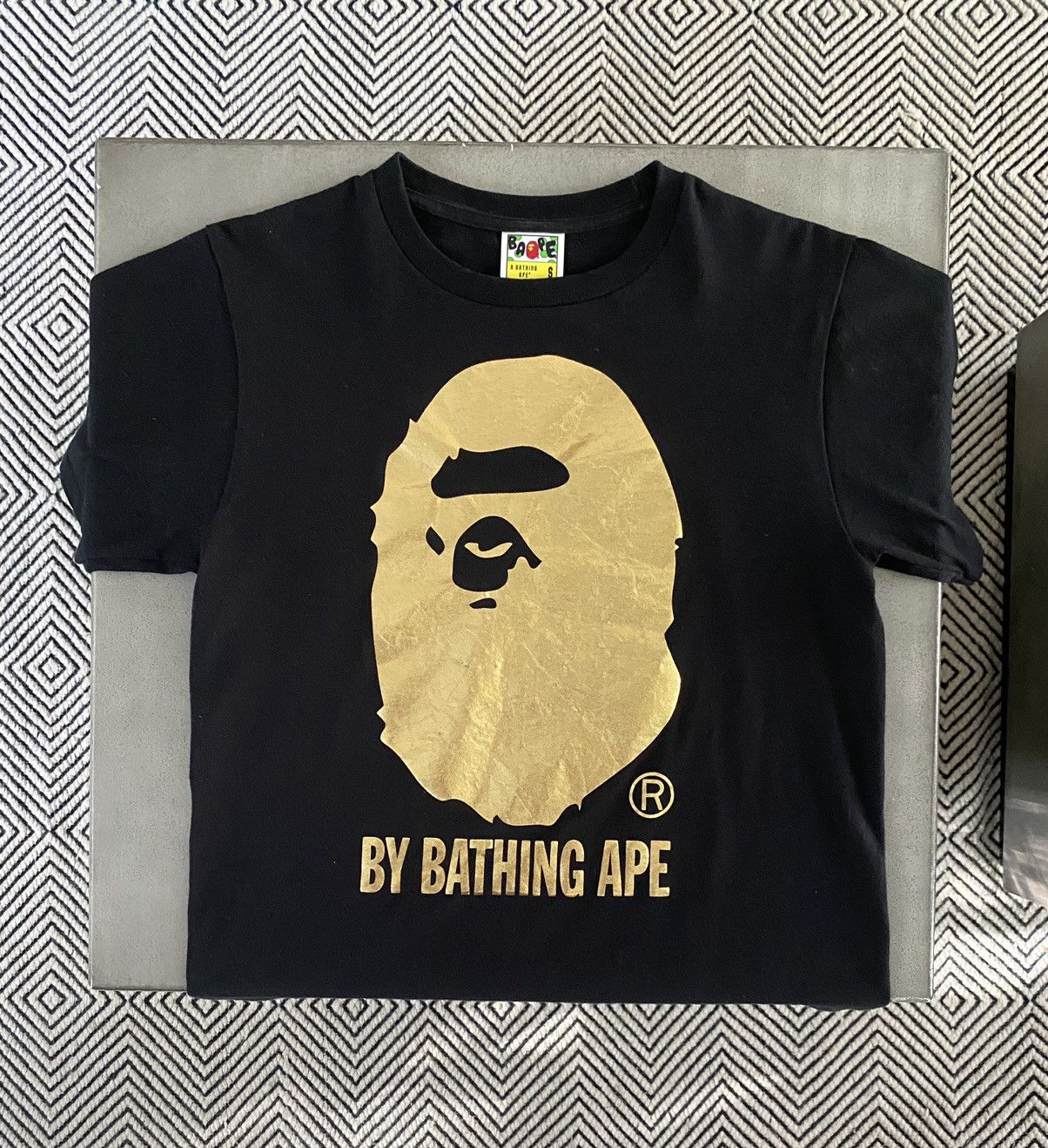 Bape Bape Metallic Gold Ape Head Tee | Grailed