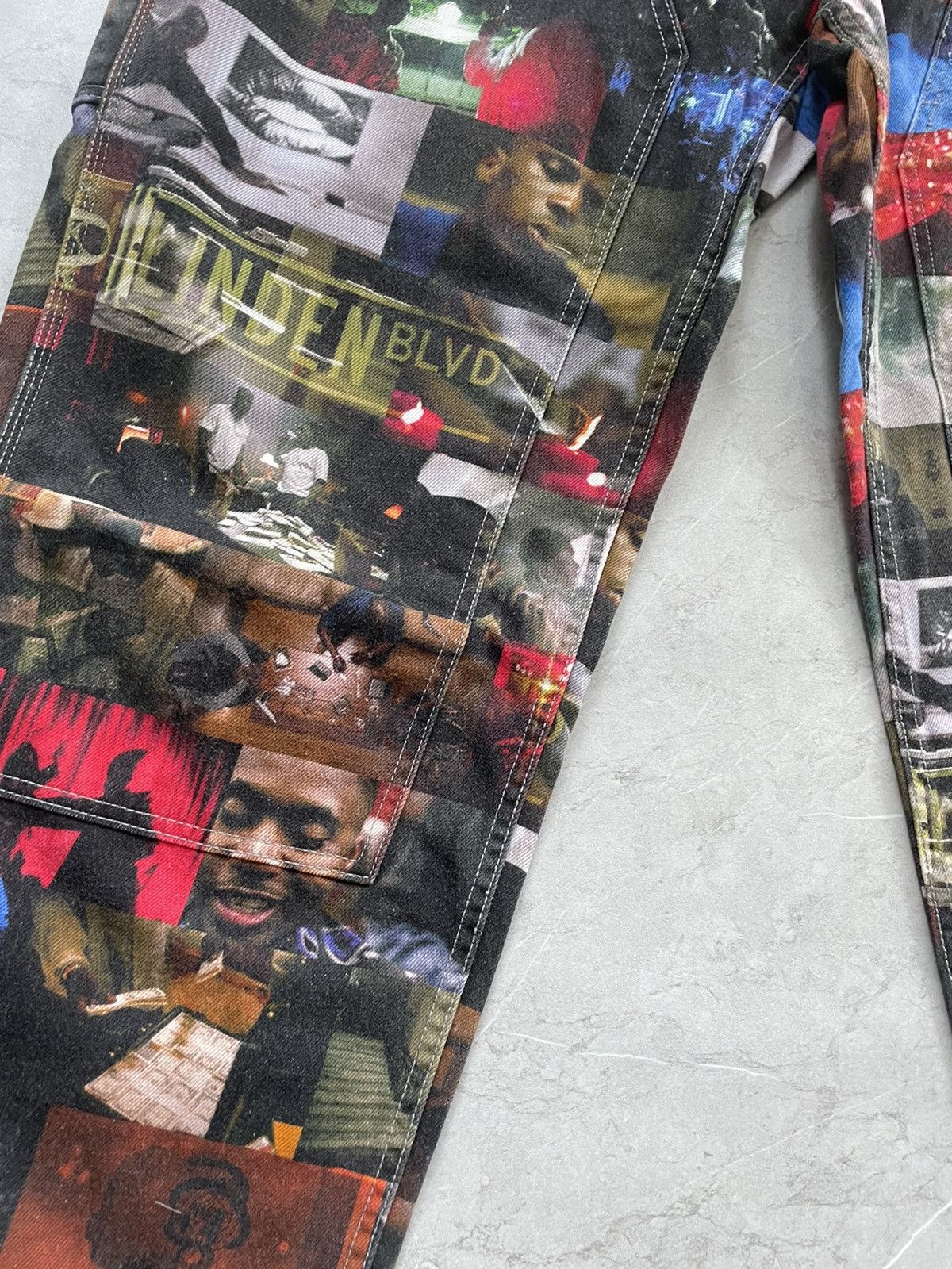 Supreme Nas and DMX collage double knee denim painter pant 36 | Grailed