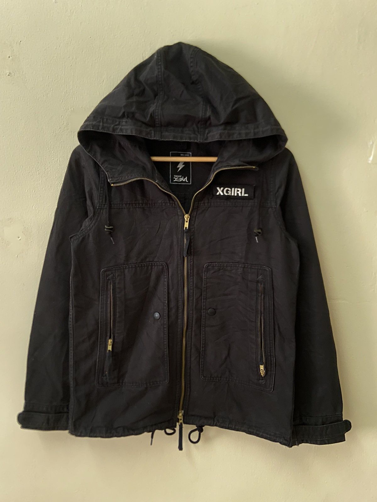 Japanese Brand XGIRL ZIP UP JACKET WITH HOODIE MULTIPOCKET VERY RARE ...