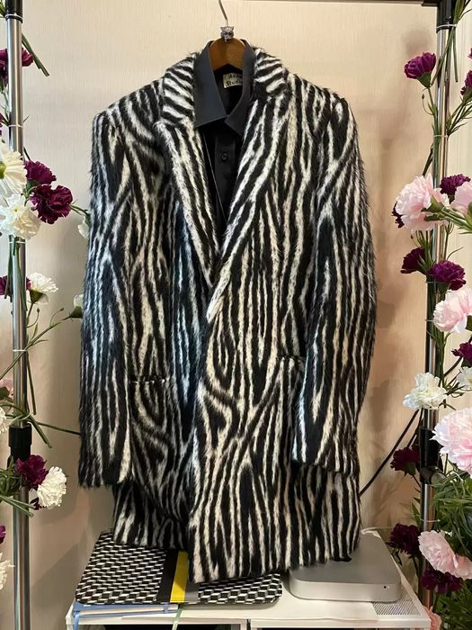 Yves Saint Laurent Saint Laurent Original New Zebra Heavy Overcoat Size ...