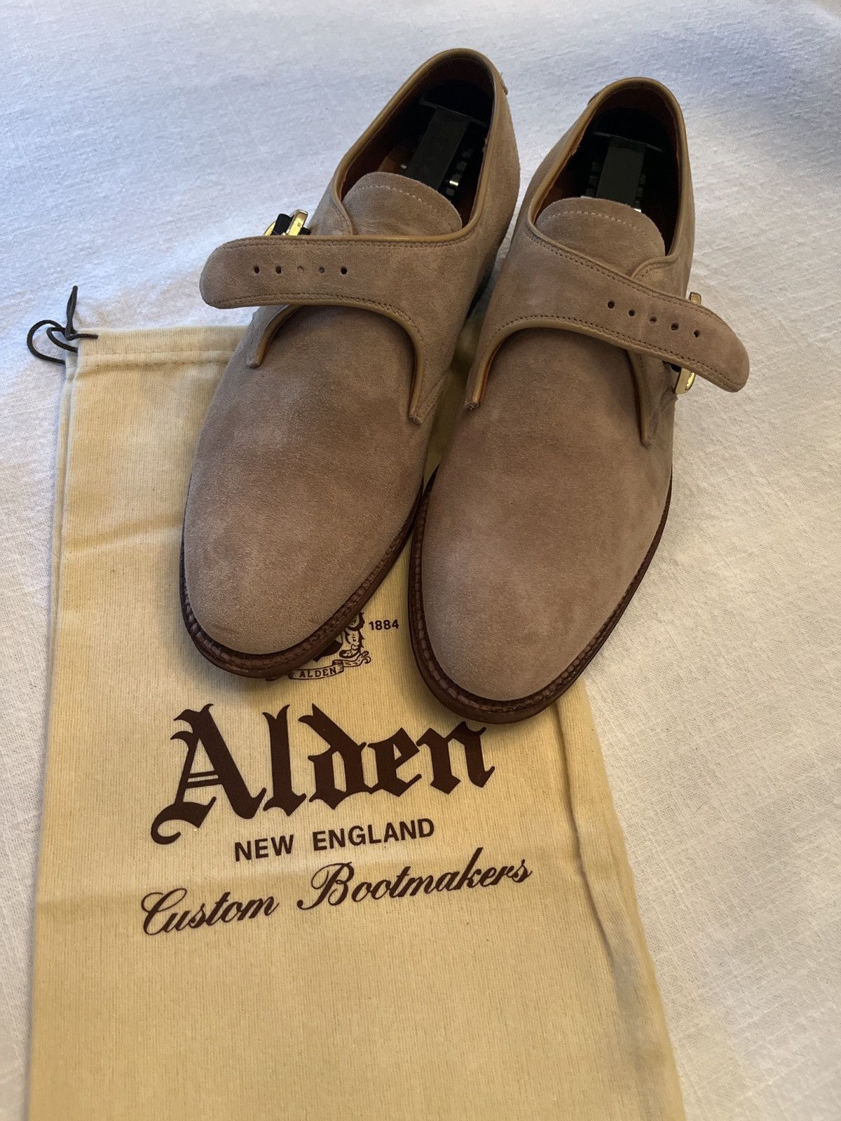 Alden Alden X Unionmade Milkshake Suede Monkstrap | Grailed