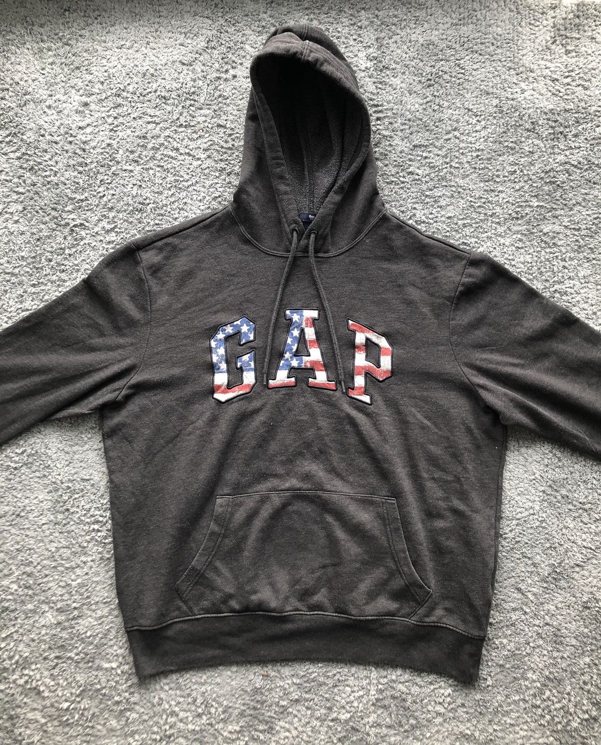 Gap × Vintage Gap vintage American logo big hoodie swoosh L | Grailed