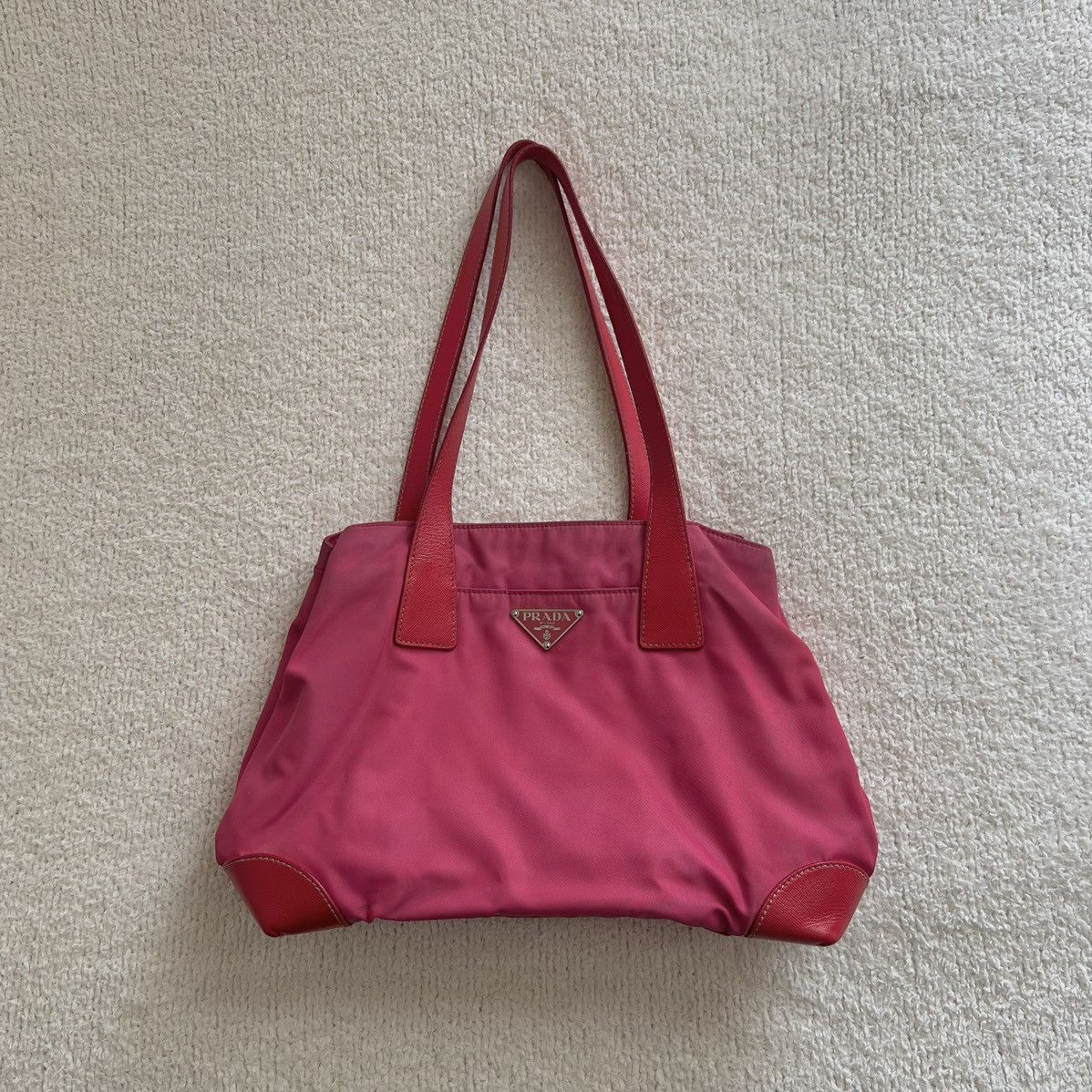 Prada 2000s authentic vintage pink & red nylon prada | Grailed