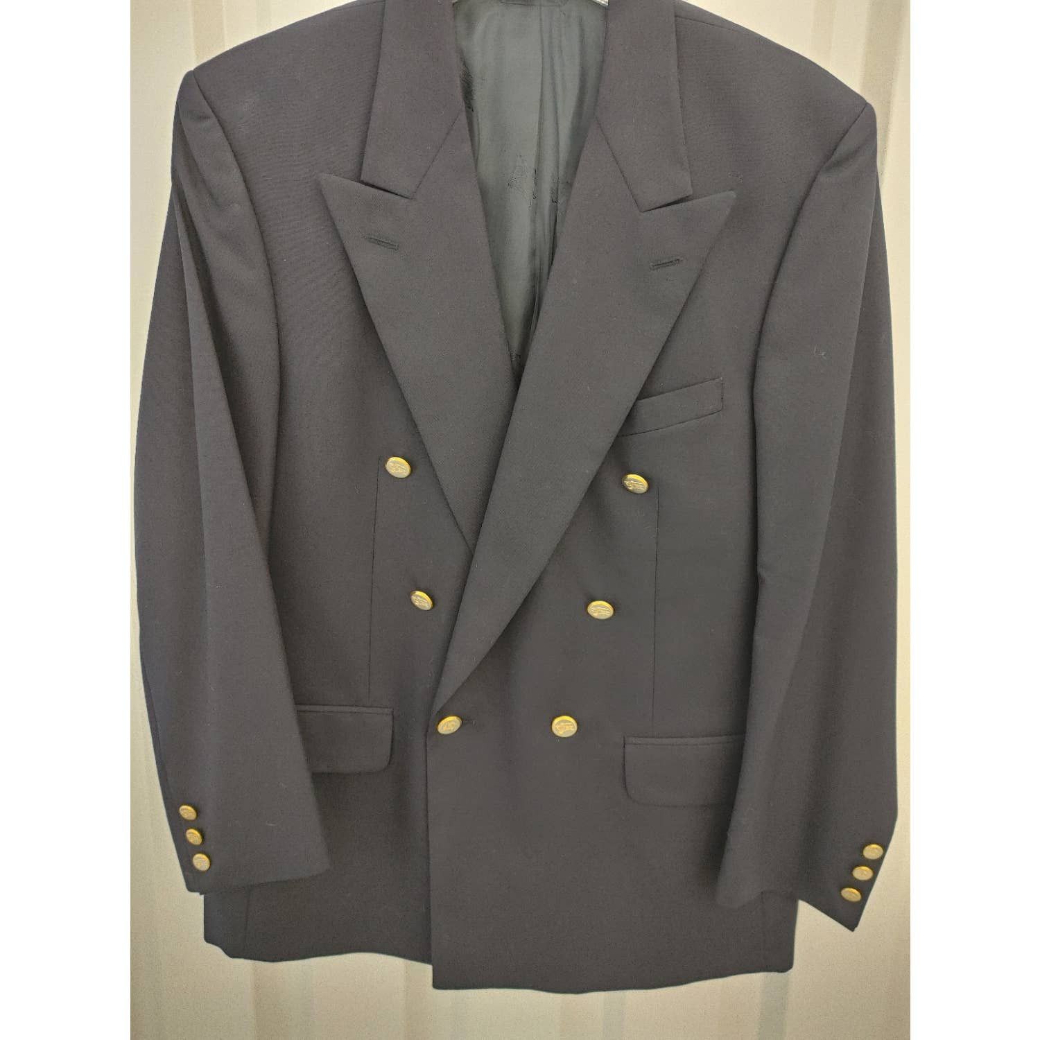 Burberry Vtg Burberrys Double Breast Blazer Gold Button Sport Jacket ...