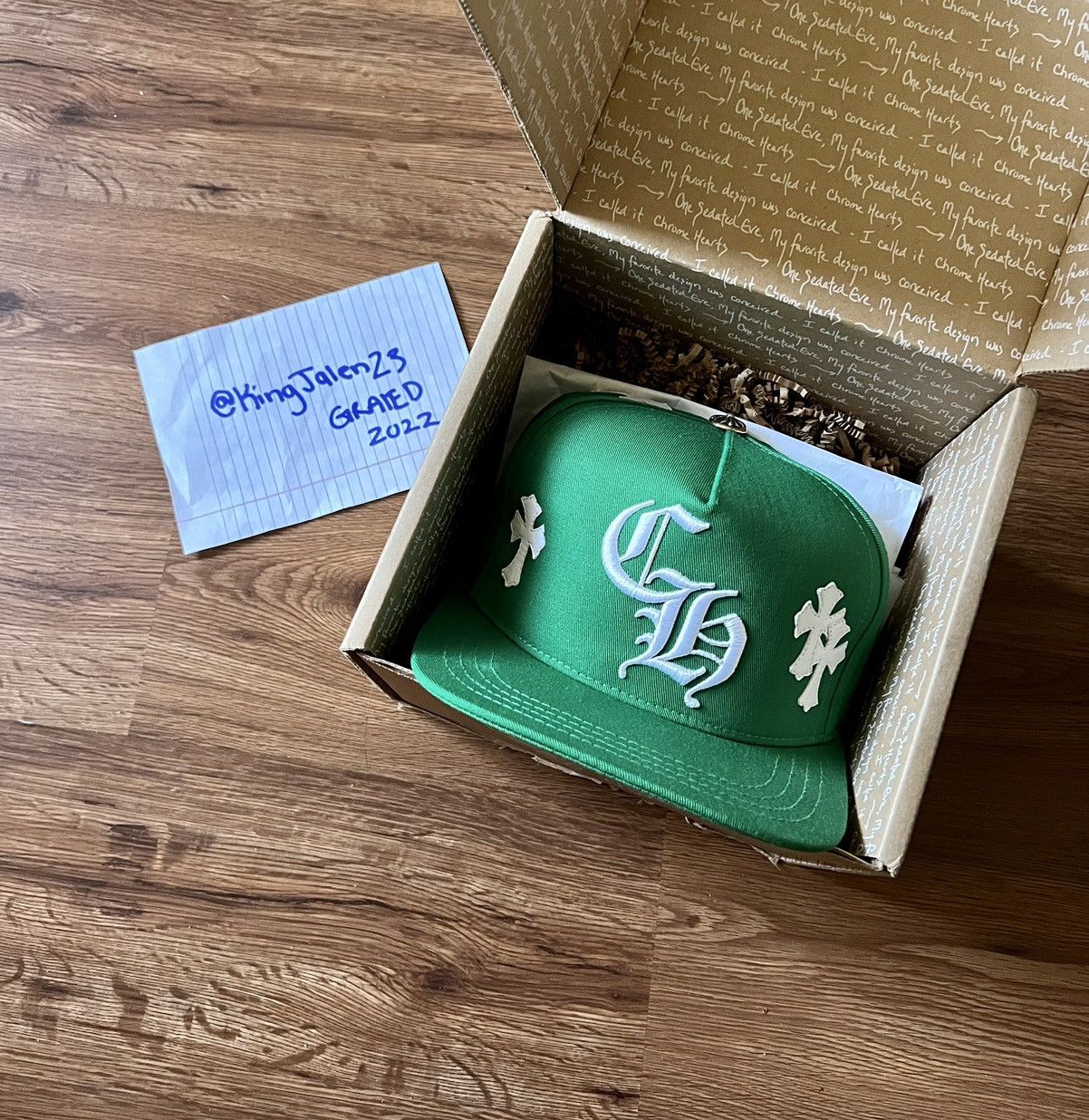 Chrome Hearts Chrome Hearts Green Cross Leather Patch Hat | Grailed