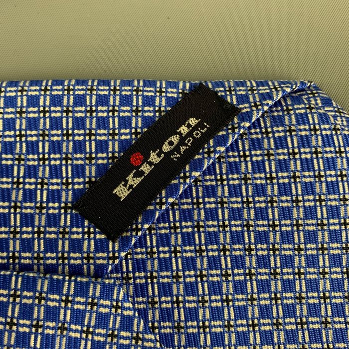 Kiton Blue White Checkered Silk Tie | Grailed