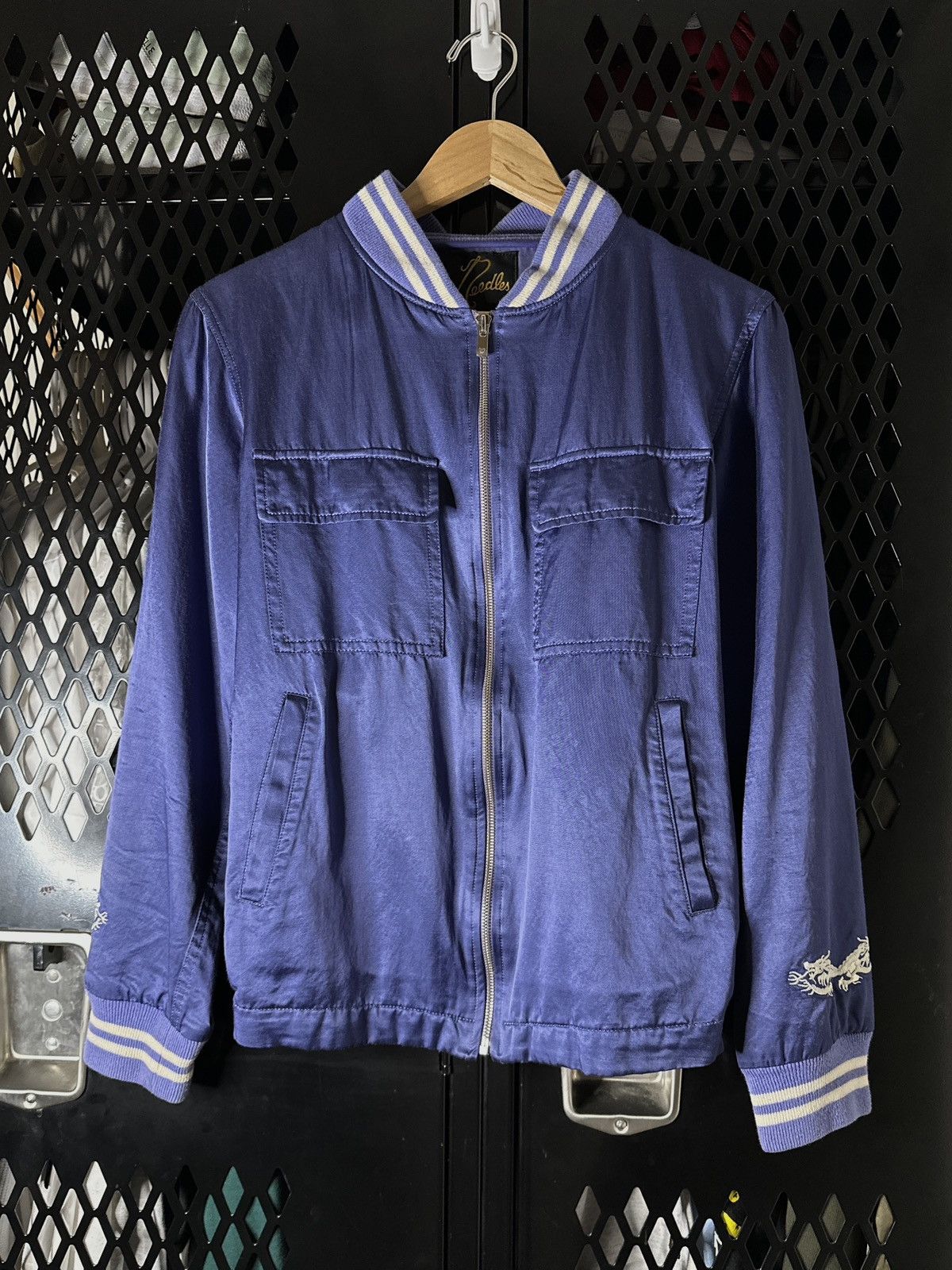 Needles Purple Satin Zip-Up Jacket | Grailed