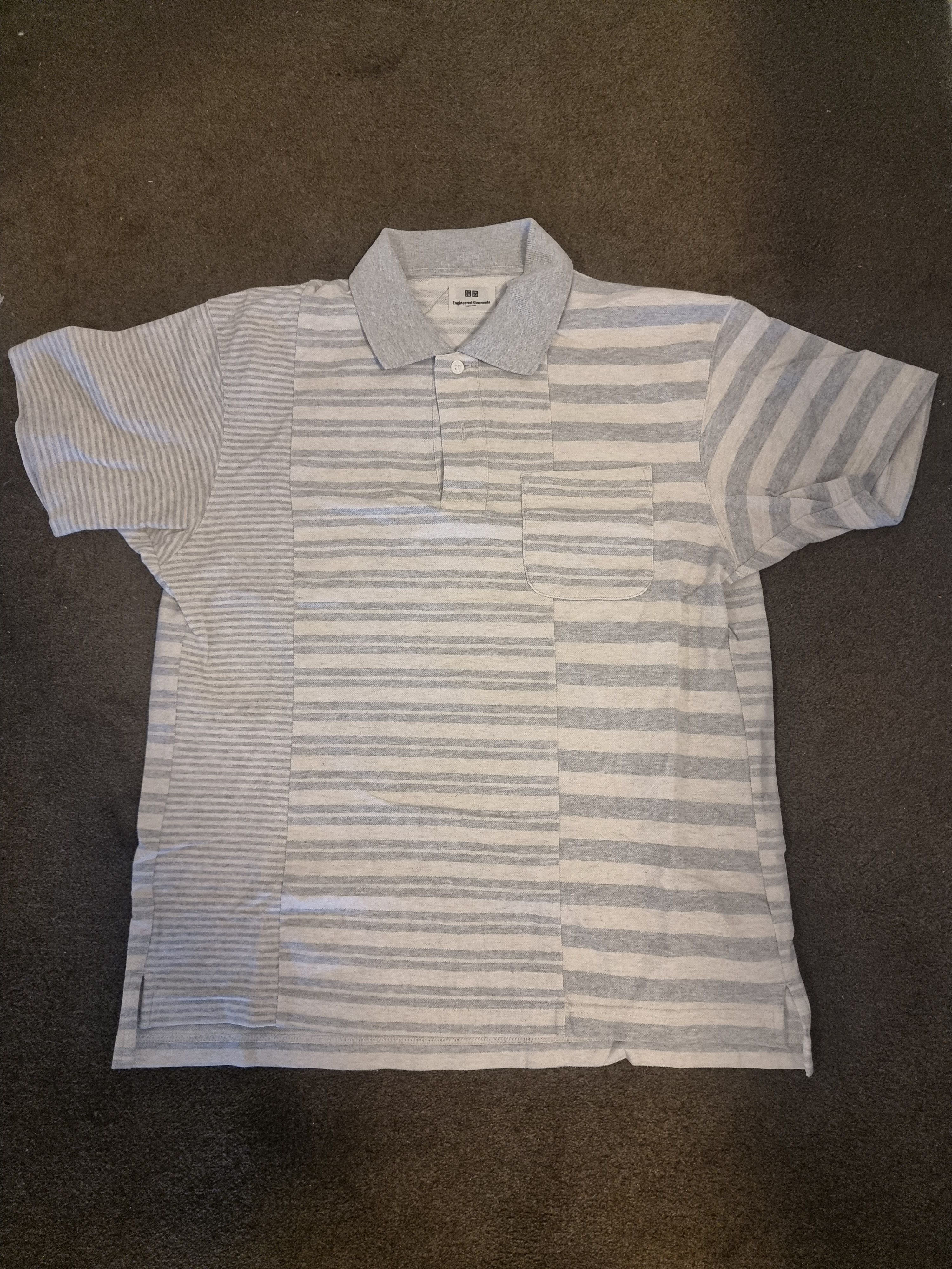 Engineered Garments × Uniqlo First Drop Uniqlo X EG Polo Grey & White ...