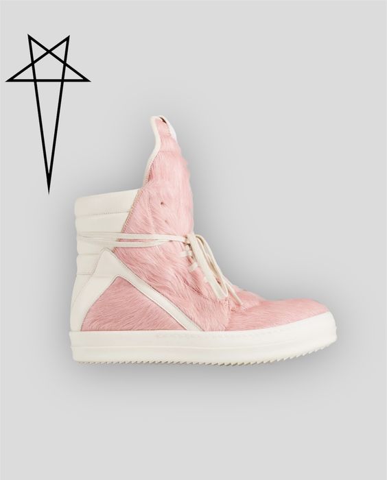 Rick Owens Rick Owens pink strobe geobaskets hair pony | Grailed
