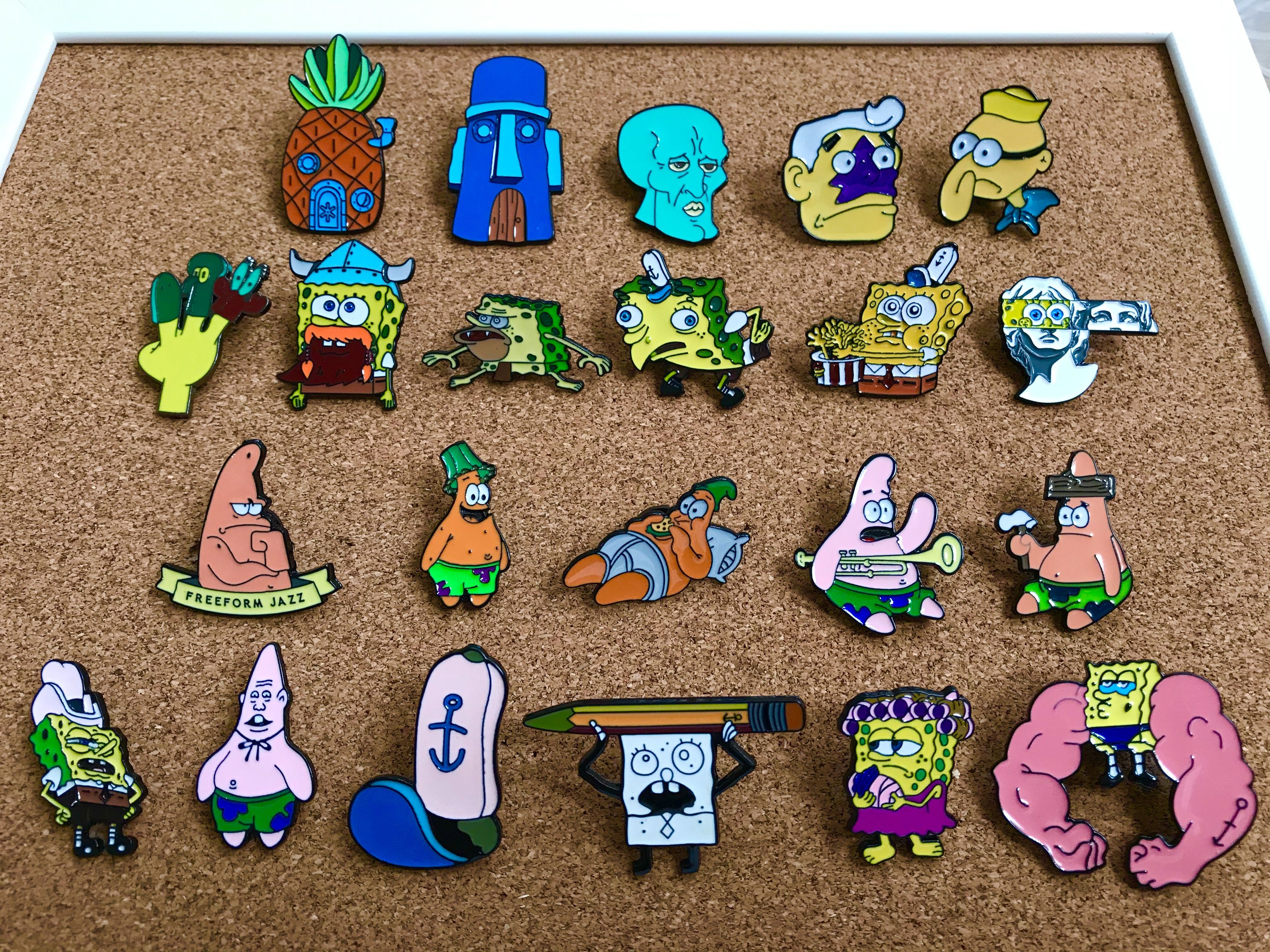 Nickelodeon SET OF 22 SpongeBob SquarePants 1.2" Enamel Pins | Grailed