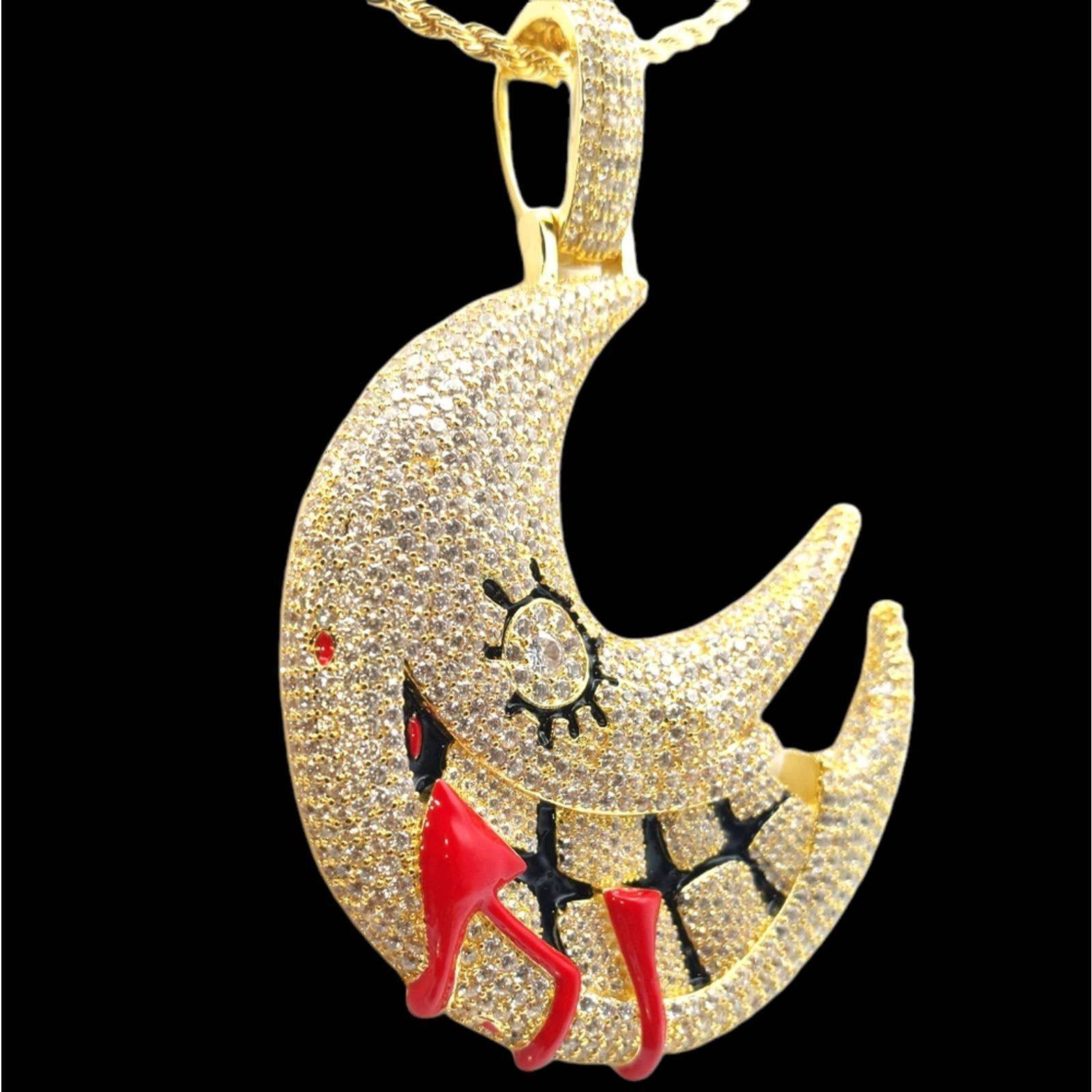 Custom Yellow Gold Finish Crescent Bleeding Moon | Grailed