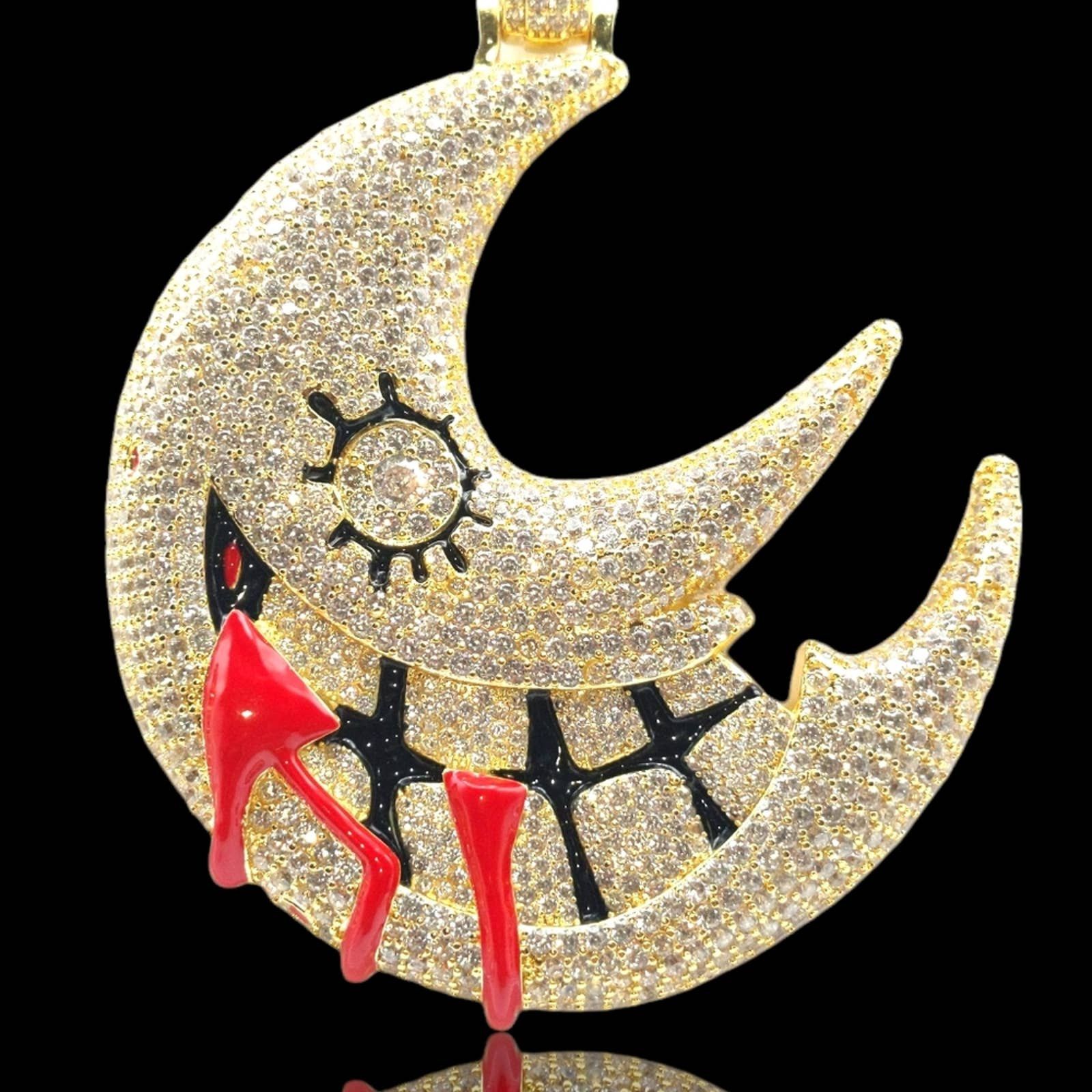 Custom Yellow Gold Finish Crescent Bleeding Moon | Grailed