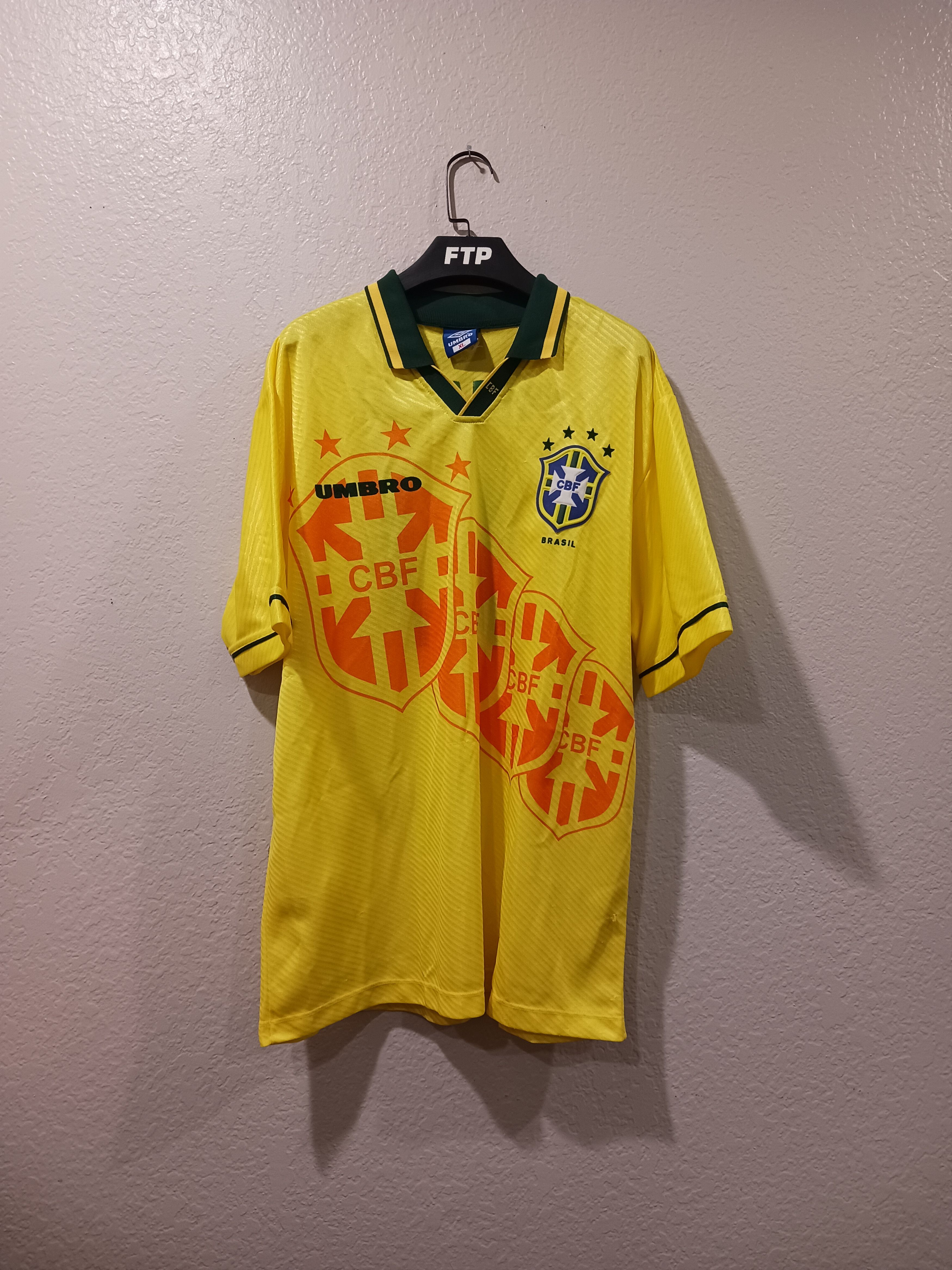 Umbro × Vintage Umbro Brazil Vintage 1994-1996 Romario #11 Home Kit ...