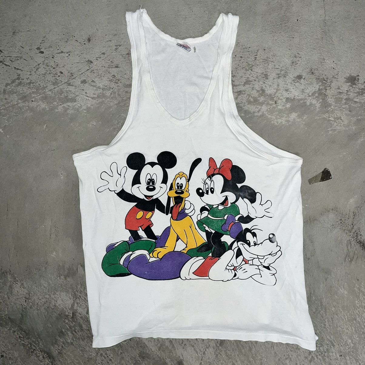 Mickey Mouse × Vintage 1990 Mickey Mouse and Gang Tank Top | Grailed